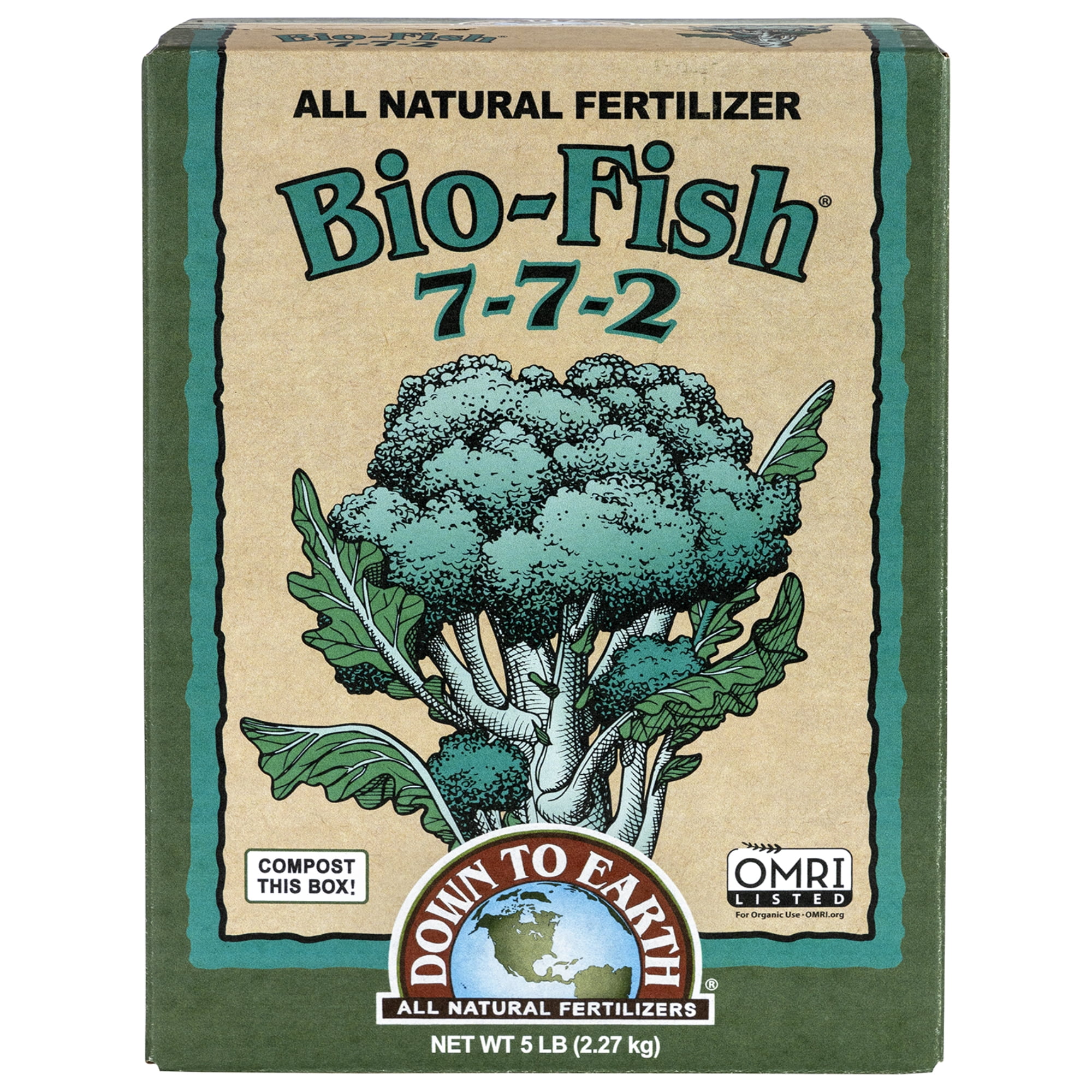 Down To Earth All Natural Fertilizers Bio-Fish 7-7-2, 5 lb Box ...