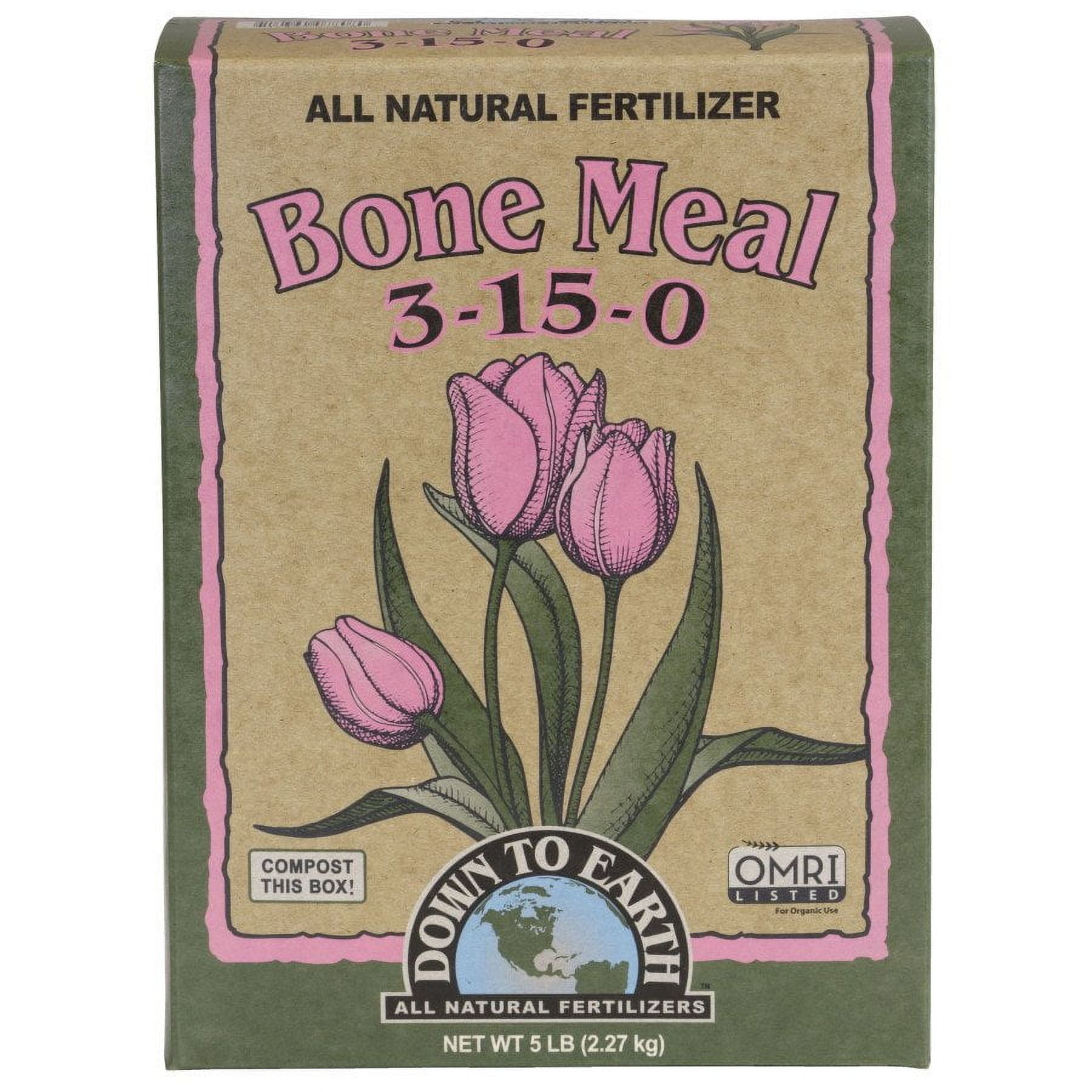 Down to Earth Organic Bone Meal Fertilizer 3-15-0, 5 lb with Calcium ...
