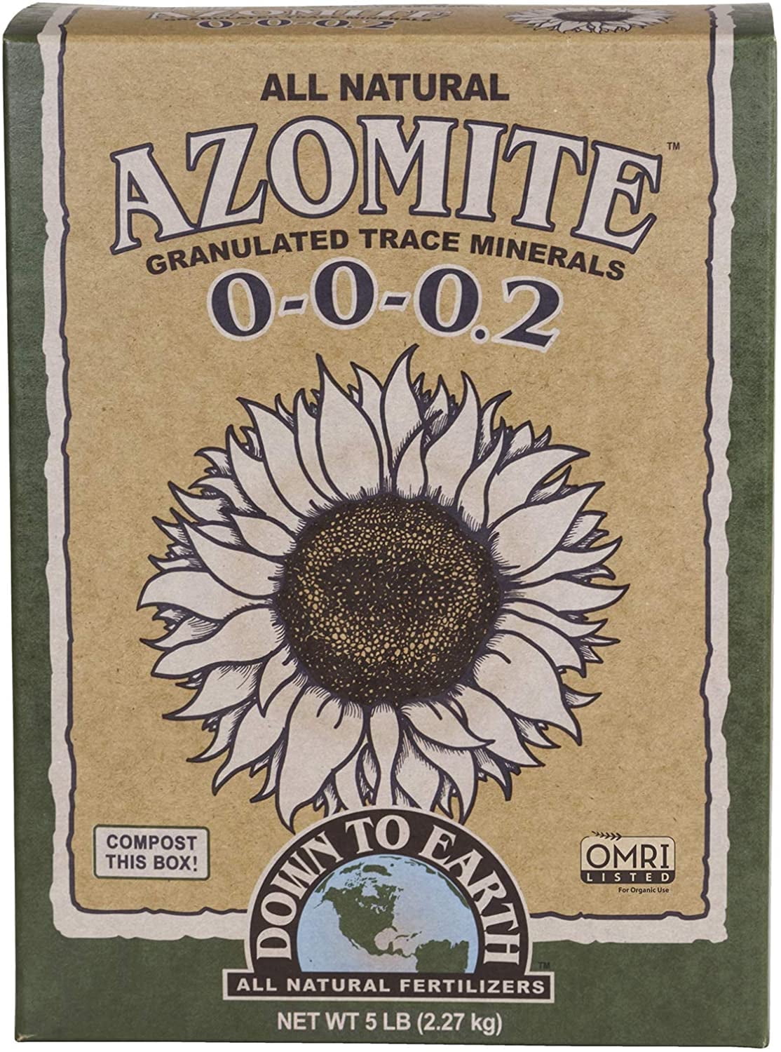 Down To Earth Organic Azomite 0-0-0.2 All-Natural Granulated Trace ...