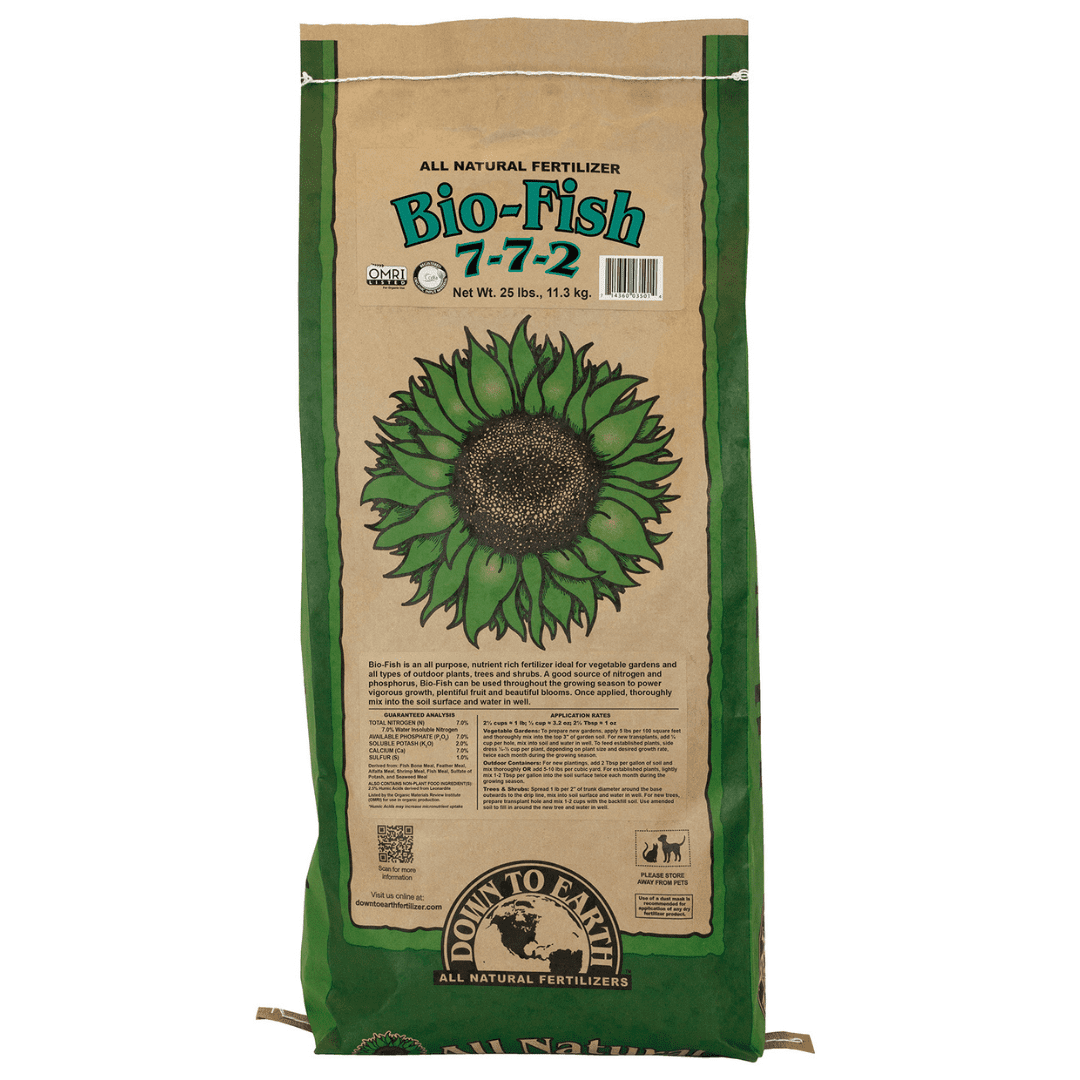 Down to Earth Organic Bio-Fish Fertilizer, 7-7-2 Mix, Promotes Blooms ...