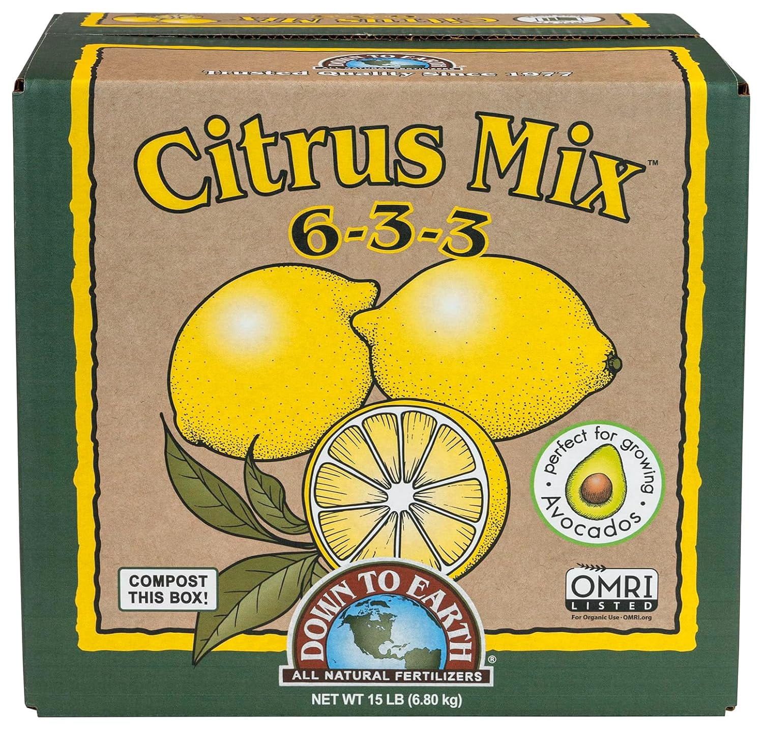 Down to Earth Organic Citrus Fertilizer Mix 6-3-3, 15 lb - Walmart.com