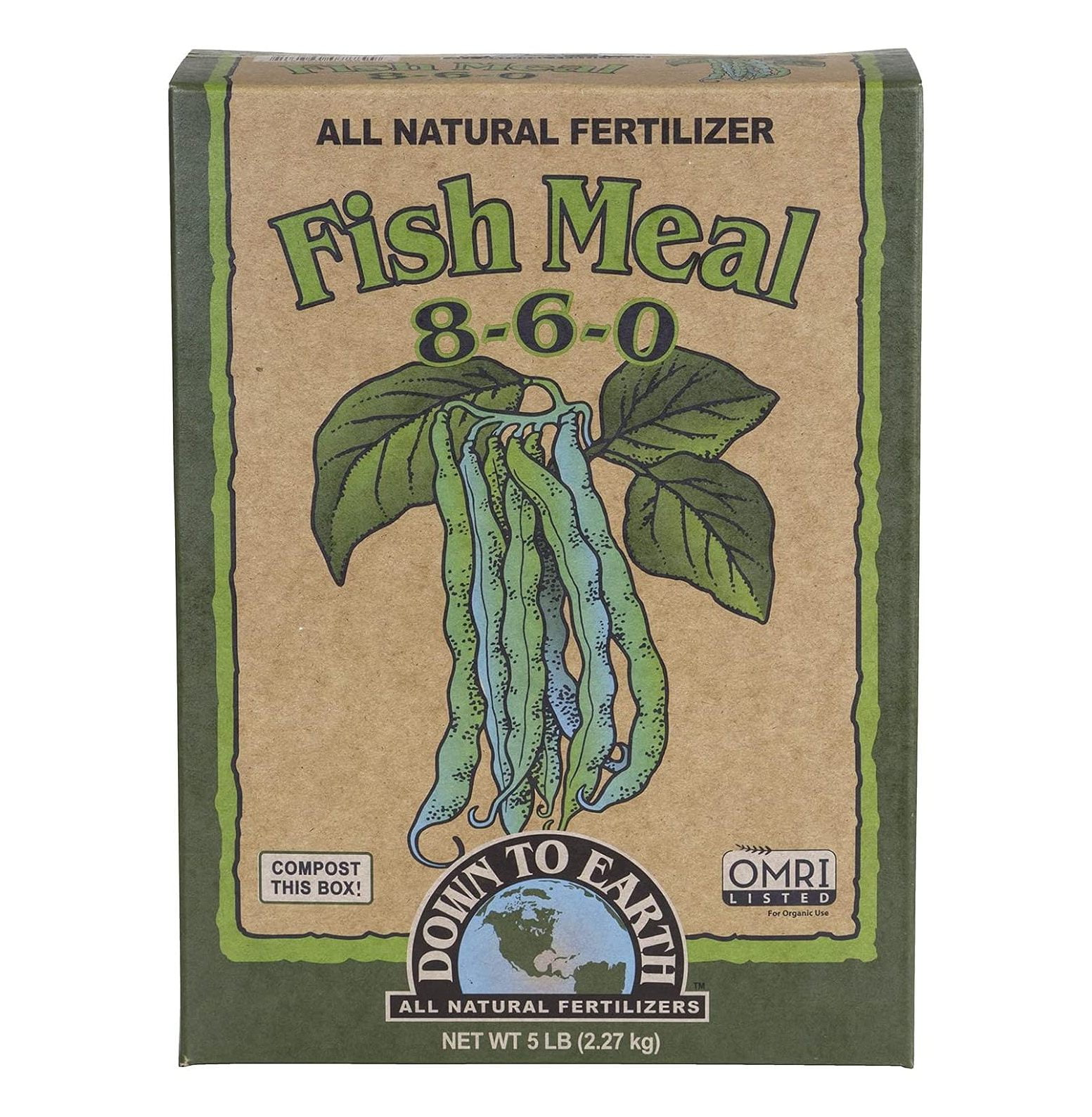 Down to Earth Fish Meal Fertilizer 8-6-0, 5 lb, Promotes Root Growth ...