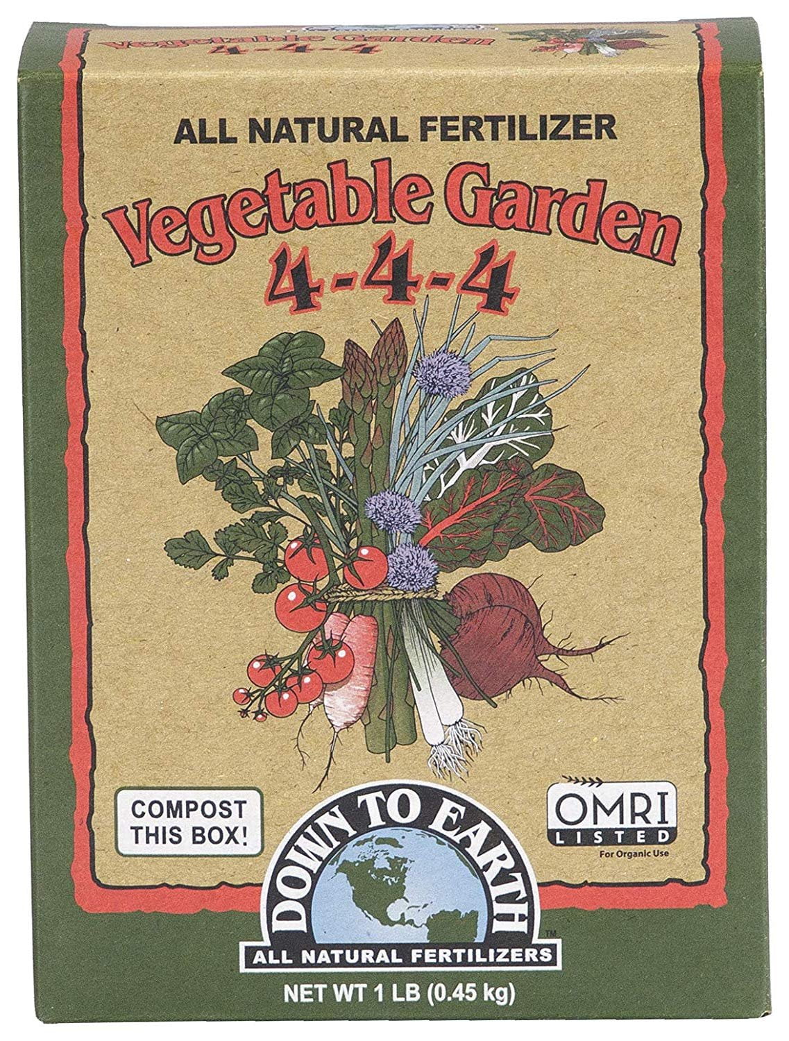 Down to Earth Organic Vegetable Garden Fertilizer 4-4-4, 1lb - Walmart.com