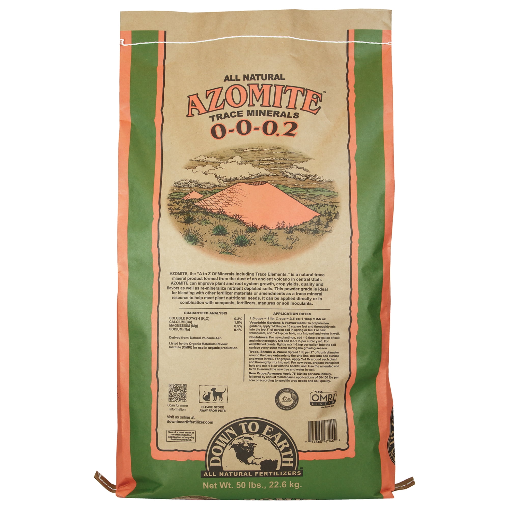 Down to Earth Organic White Azomite Powder for Plants & Garden ...