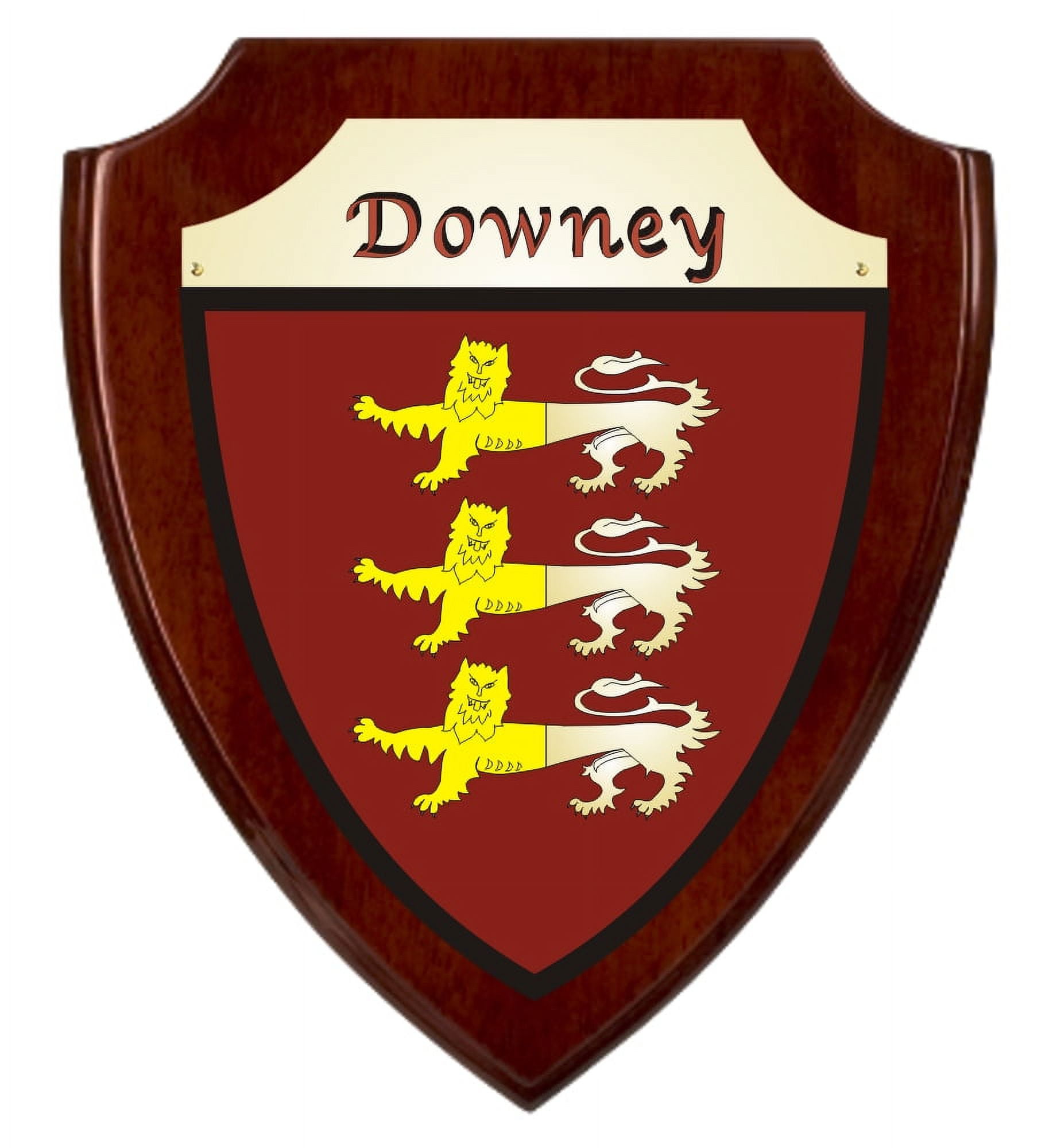 Downey Irish Coat of Arms Shield Plaque - Rosewood Finish - Walmart.com