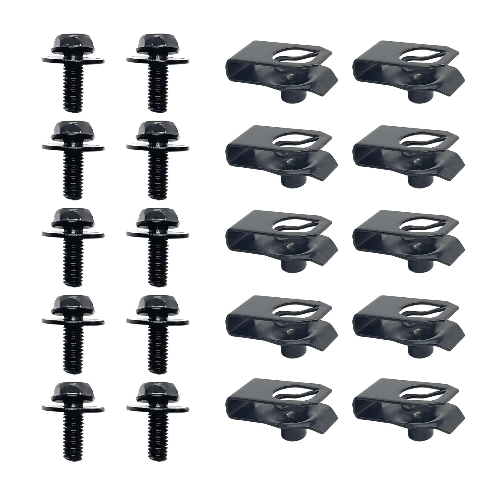 Downhill 20 PCS Car Bumper Spike Nut Kit, Body Bolt and U-Nut Clip ...