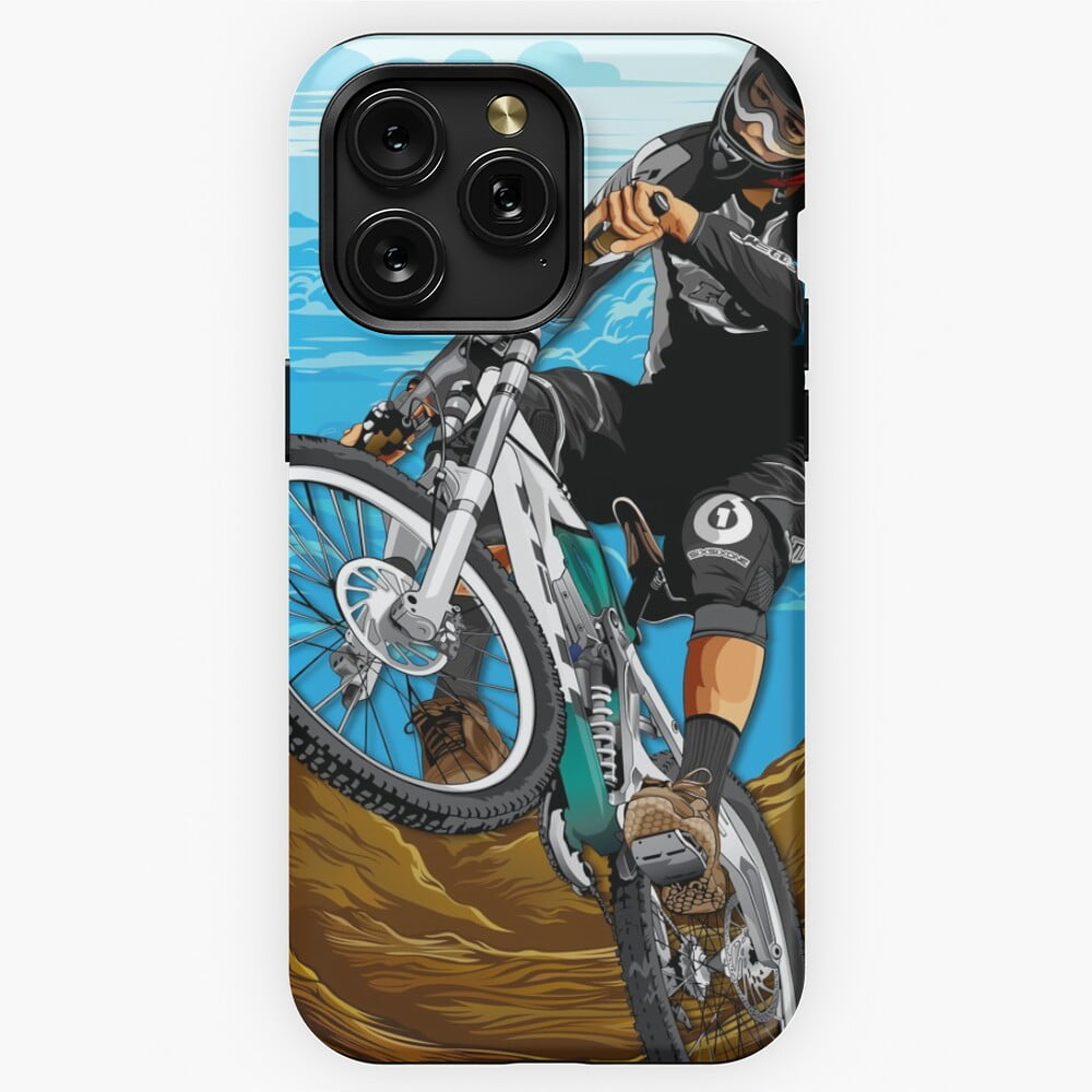 Downhill Bike Mountain Cycling Adventure Artwork iPhone Case 17 11 12 13 14 15 16 Pro Max ...