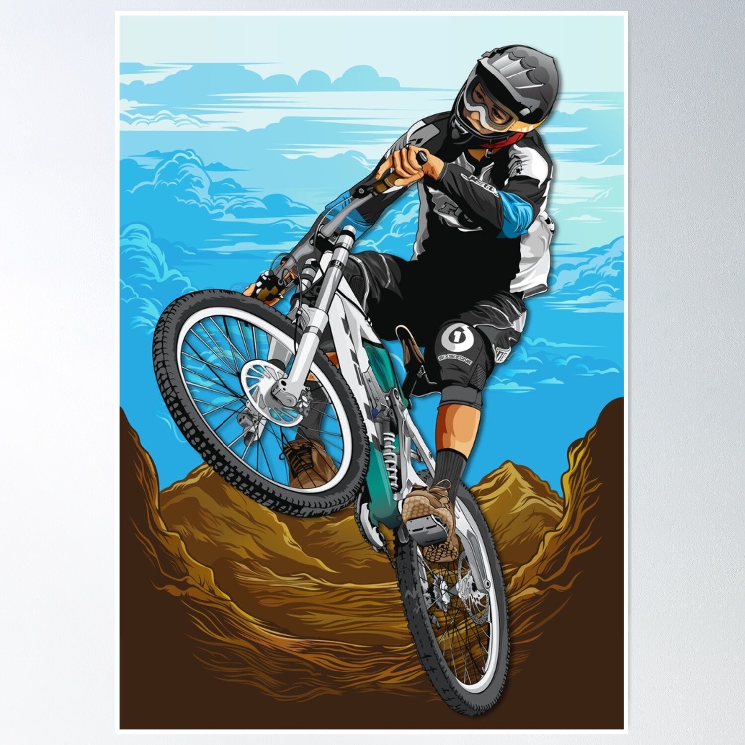 Downhill Bike Poster Wall Art, Modern Wall Decor, 8x12 UNFRAMED ...