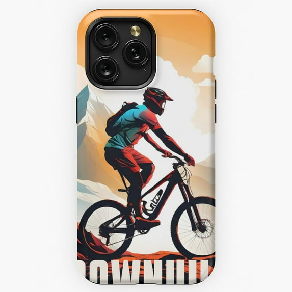 Downhill Mountain Bike Adventure Outdoor Rider Art iPhone Case 17 to 11 Pro Max - Walmart.com