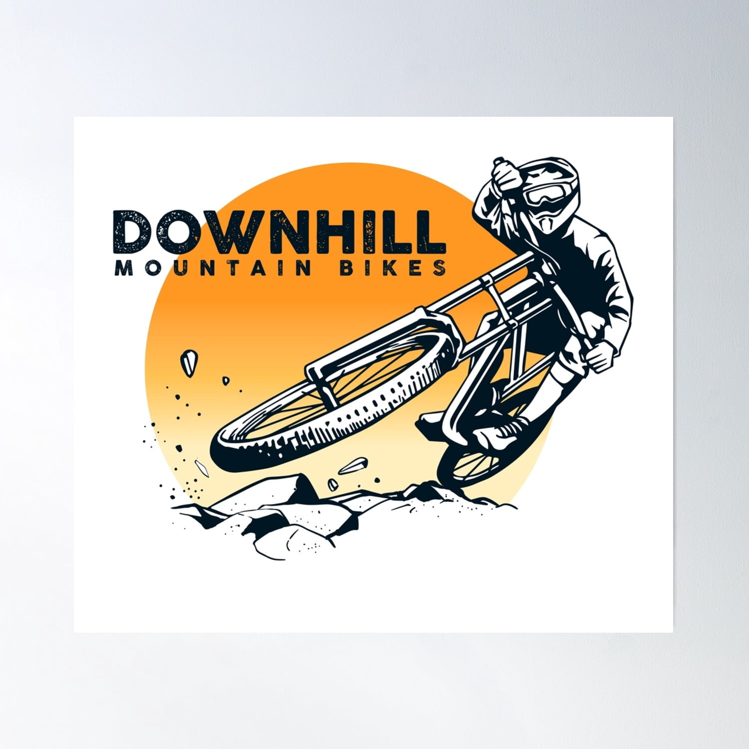 Downhill Mountain Bikes Poster Wall Art, Modern Wall Decor, 12x18 ...