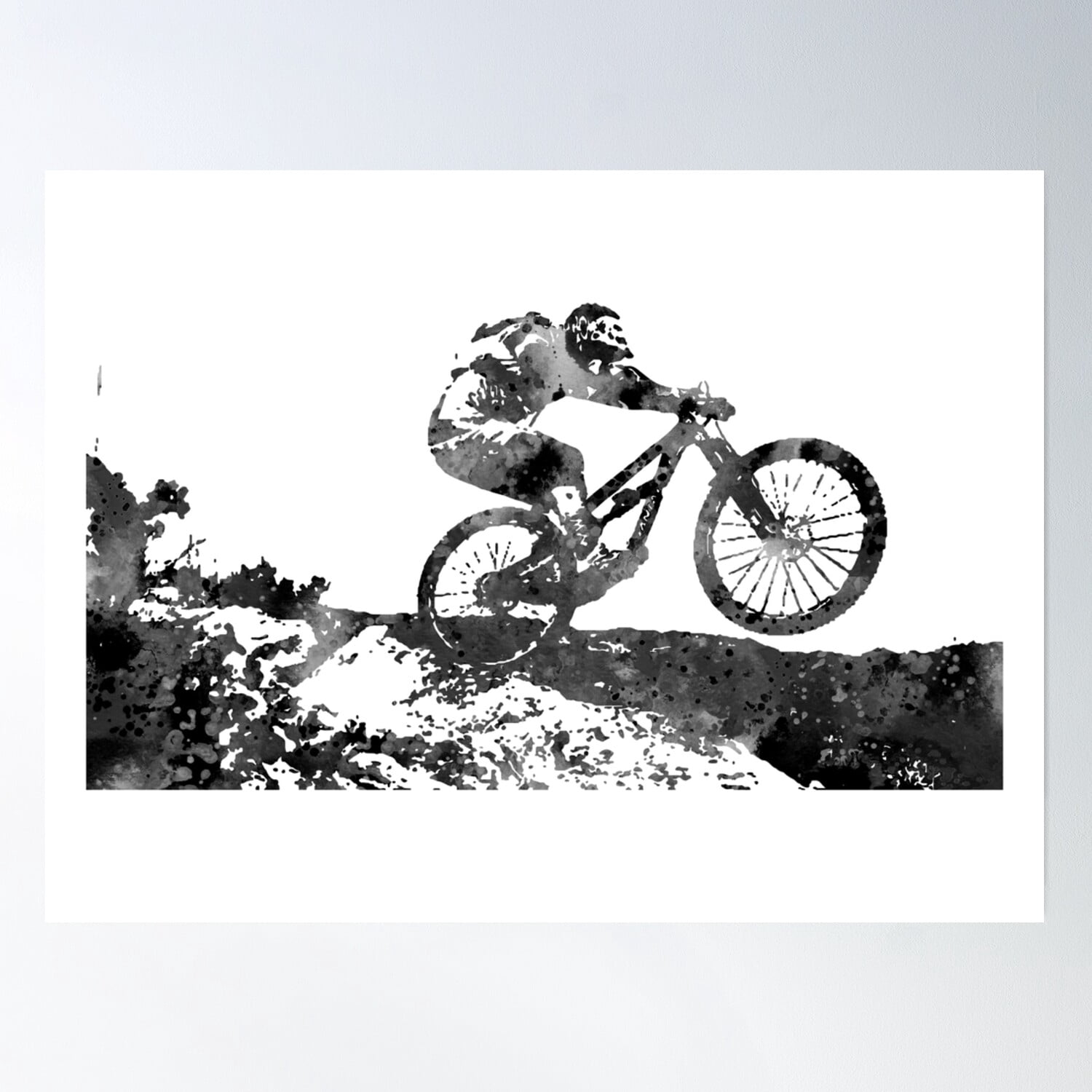 Downhill Mountain Biking Poster Wall Art, Modern Wall Decor, 8x12 ...