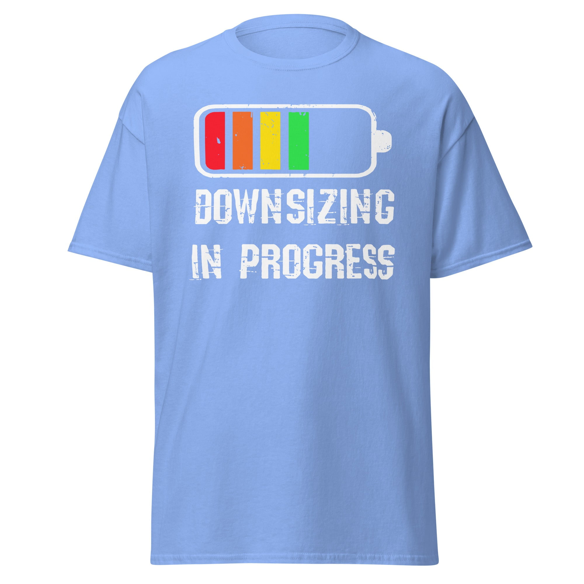 Downsizing in Progress Graphic T-Shirt - Motivational Battery Design ...