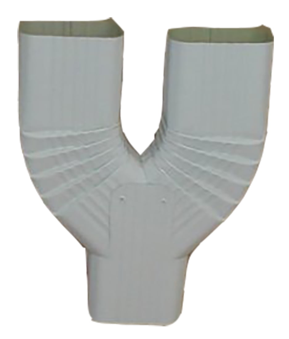 White Aluminum Downspout Funnel Y 2x3 - Rain Spout Connector - Walmart.com
