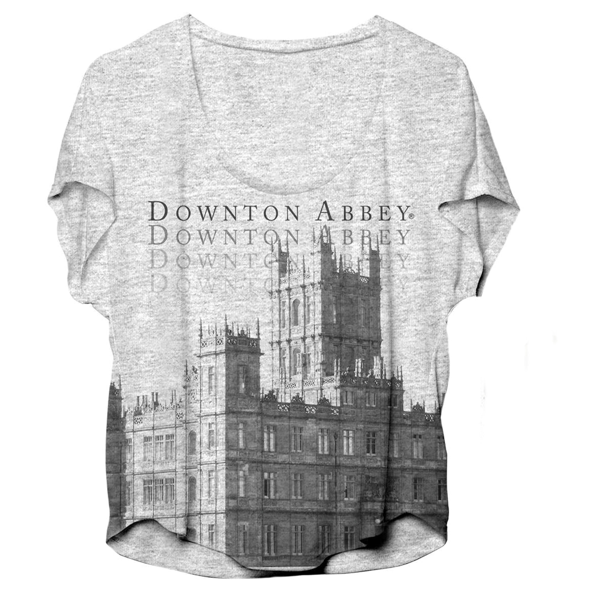 Downton Abbley Heathered Gray Scoop Neck Junior Women's T-Shirt (XL ...