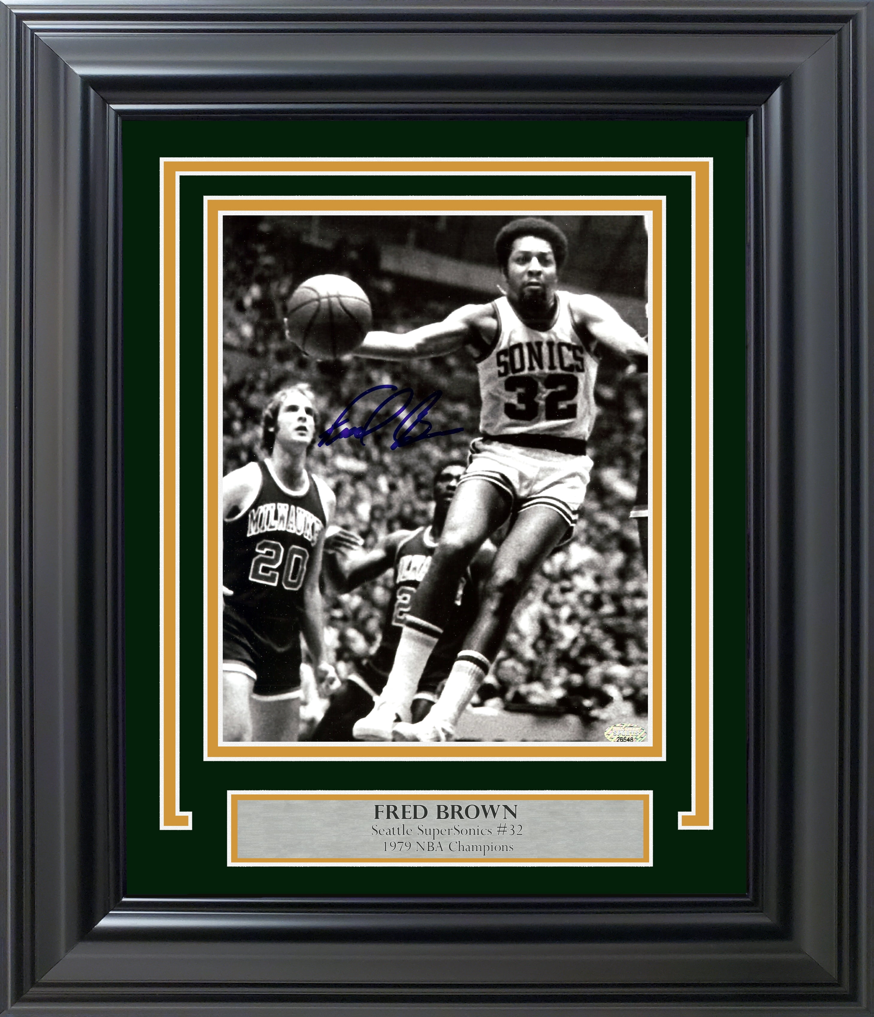 Downtown Fred Brown Autographed Framed 8x10 Photo Seattle Supersonics ...