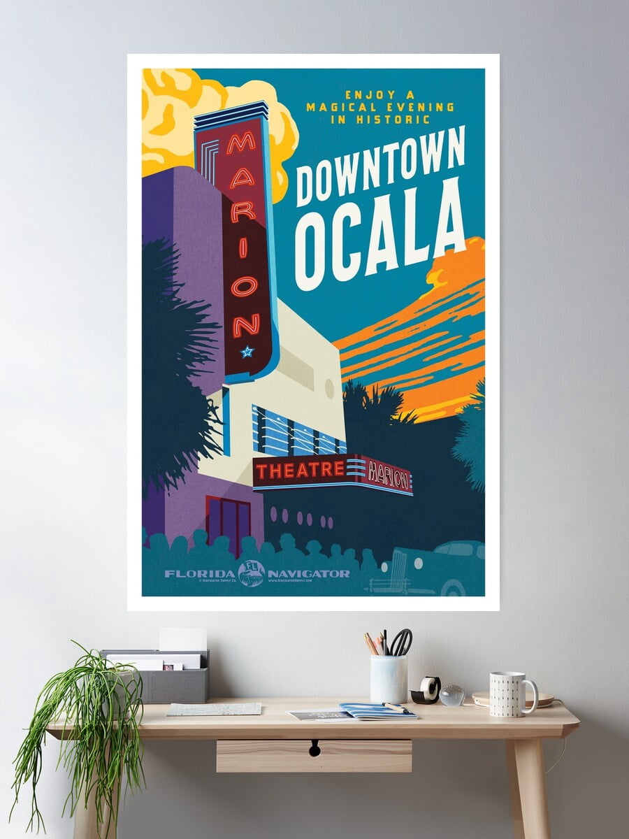 Downtown Ocala - Florida Navigator Series Poster Wall Art, Modern Wall ...
