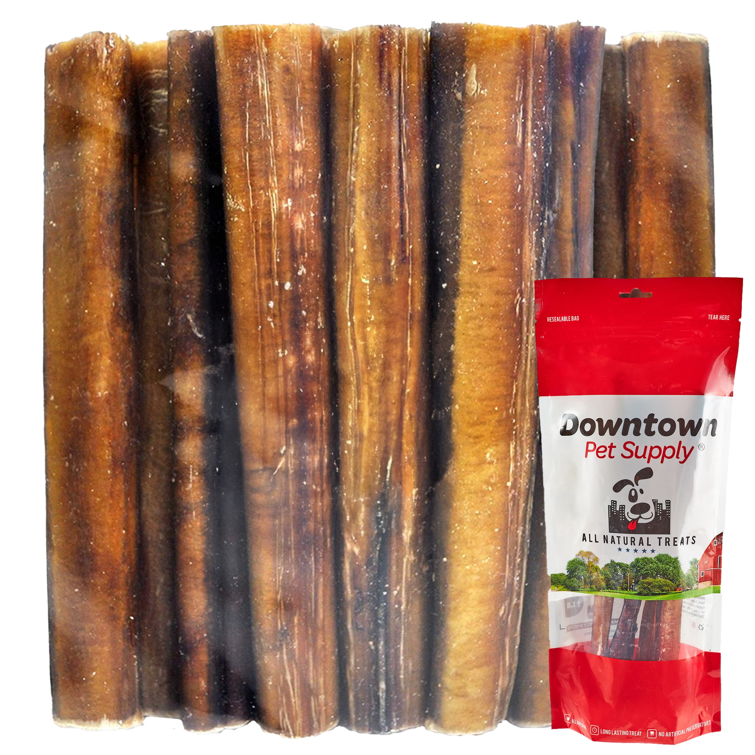 Downtown Pet Supply Jumbo Bully Sticks for Dogs Thick Rawhide-Free Dog ...