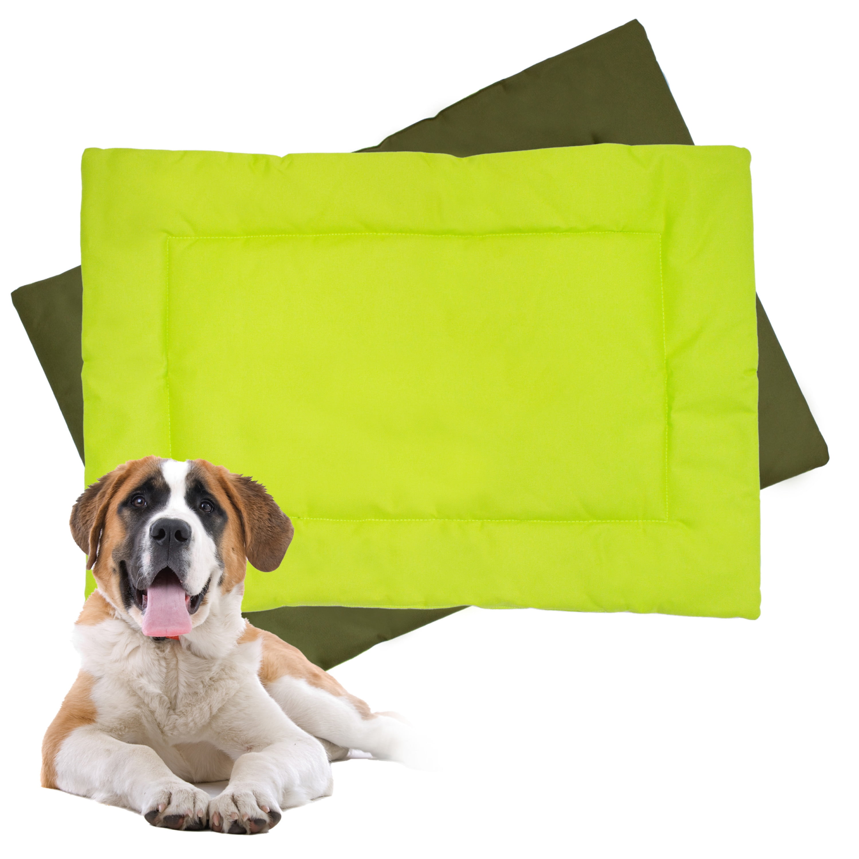 Downtown Pet Supply Dog Crate Mat, Waterproof Pet Bed, Dark/Light Green ...