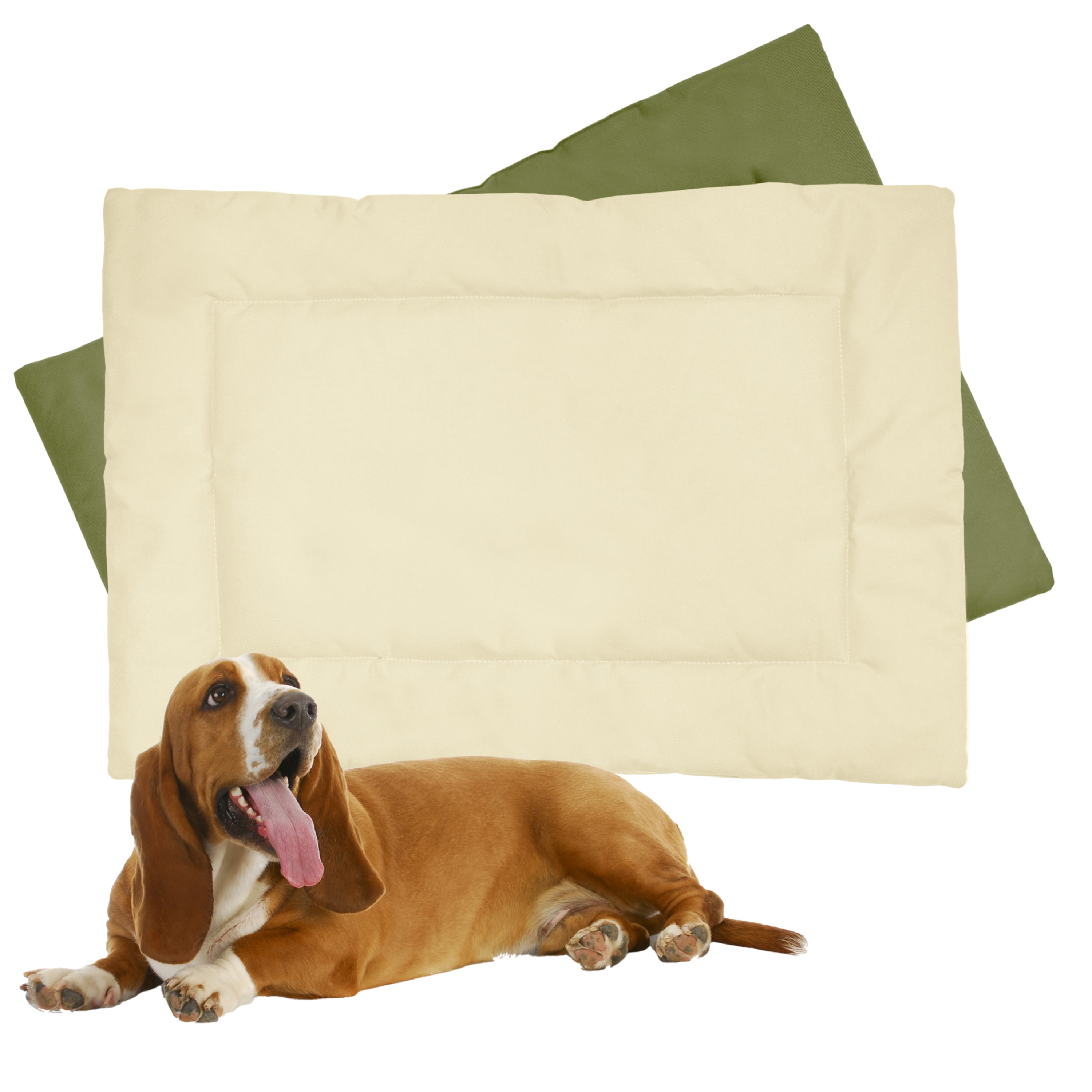 Downtown Pet Supply Dog Crate Mat, Waterproof Pet Bed, Olive/Light ...