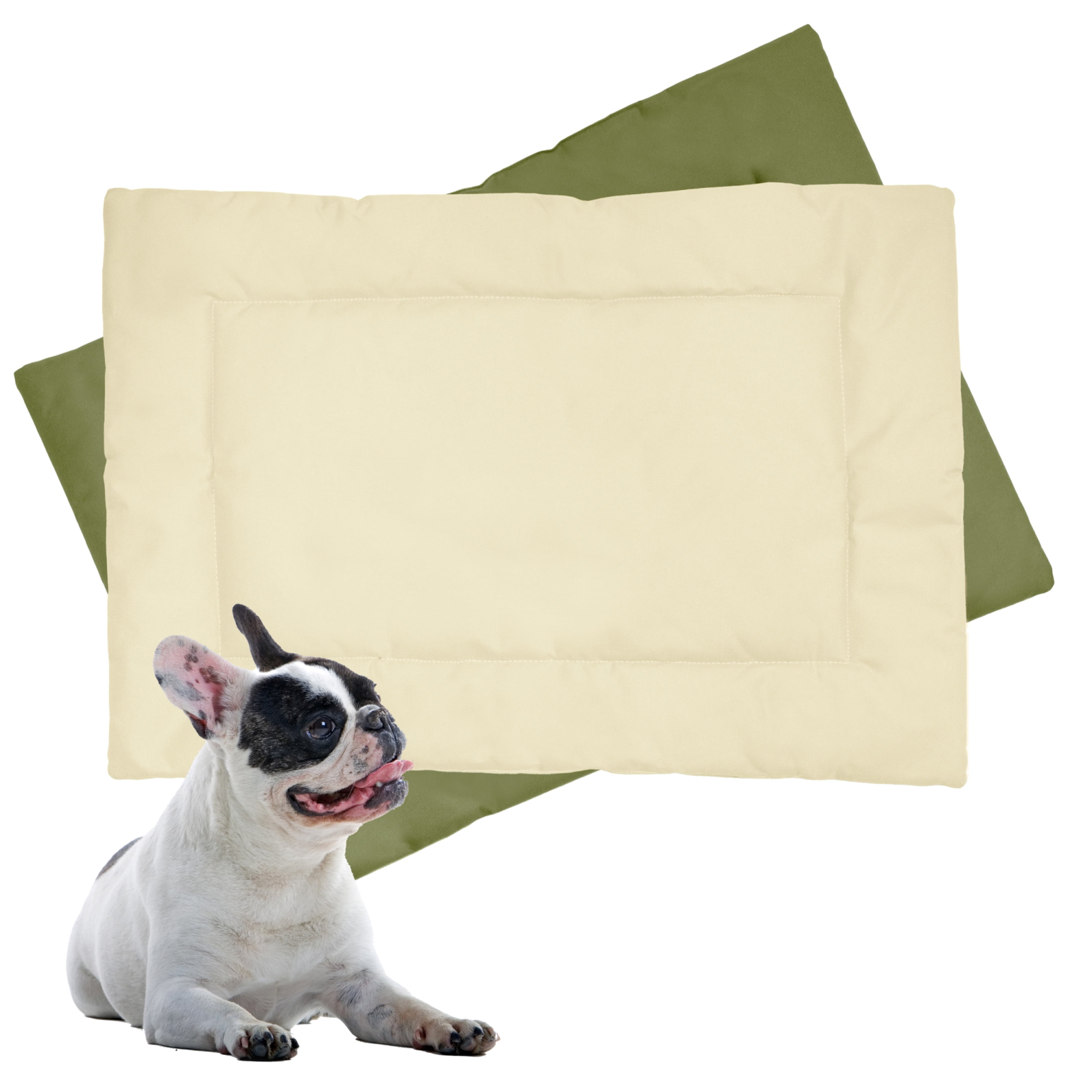 Downtown Pet Supply Dog Crate Mat, Waterproof Pet Bed, Olive/Light ...