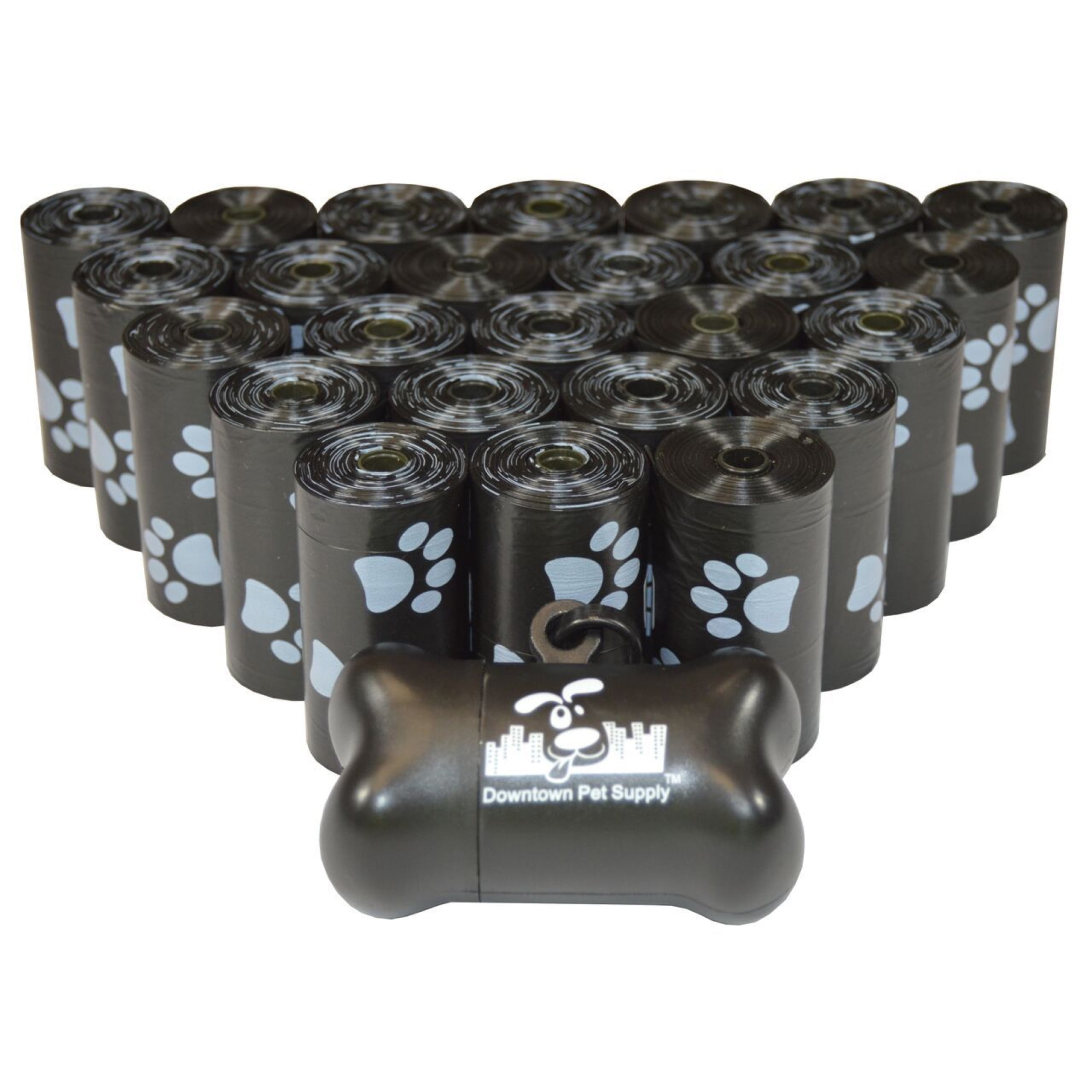 Downtown Pet Supply Dog Poop Bags, Free Poop Bag Holder, Black Paw ...
