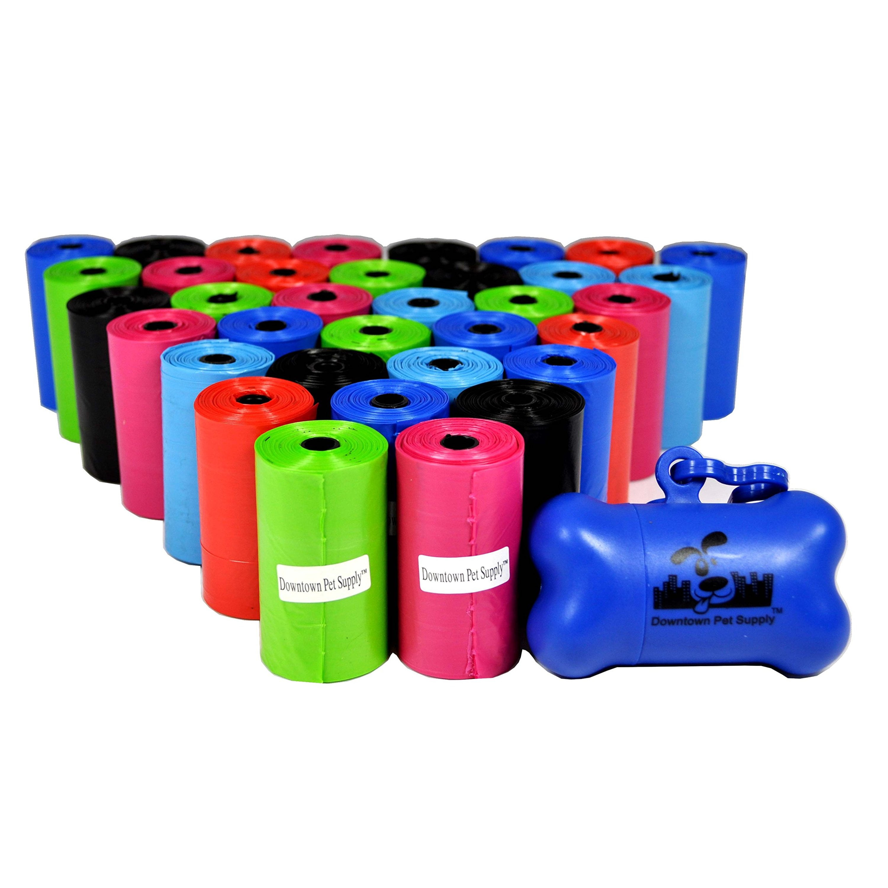 Downtown Pet Supply Dog Poop Bags, Free Poop Bag Holder, Rainbow of ...