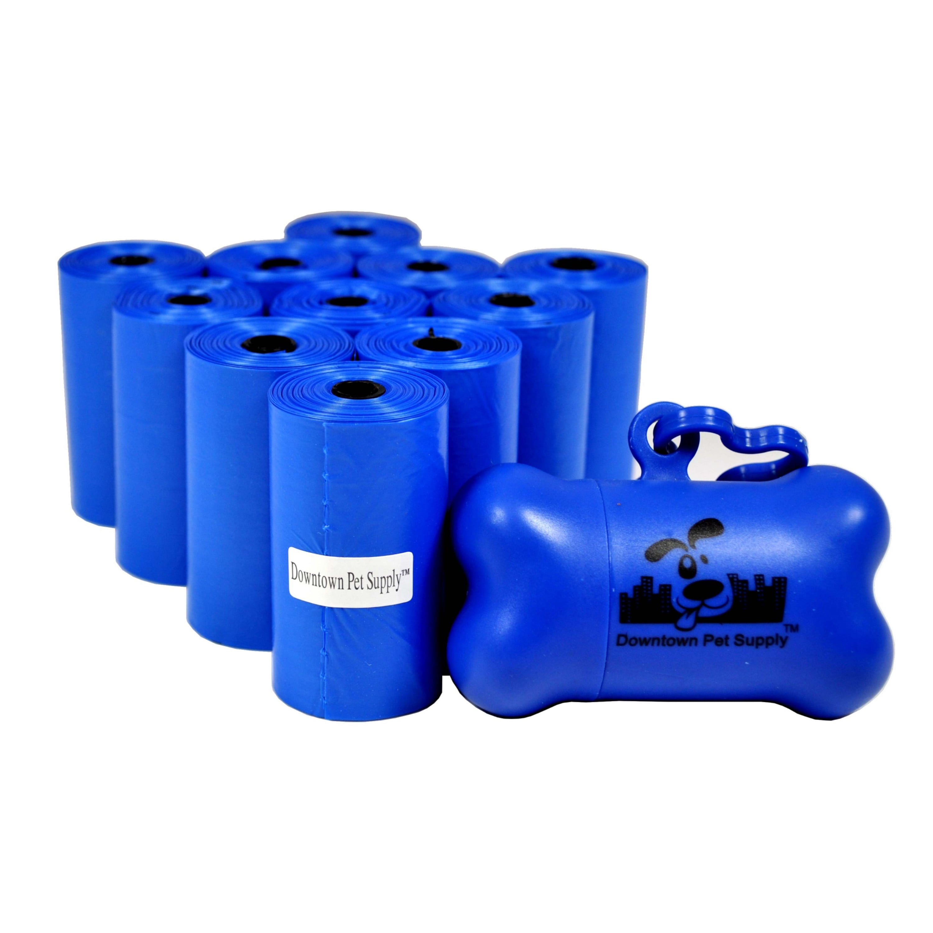 Downtown Pet Supply Dog Poop Bags with Free Poop Bag Holder, Blue, 220 ...
