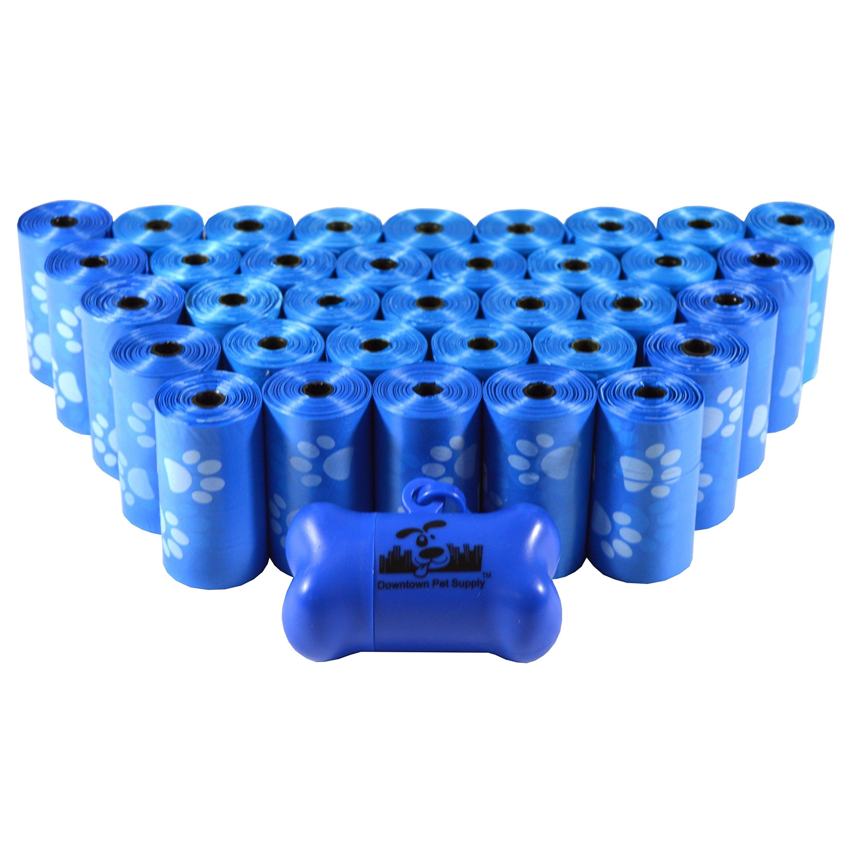 Downtown Pet Supply Dog Poop Bags with Free Poop Bag Holder, Blue, 700 ...