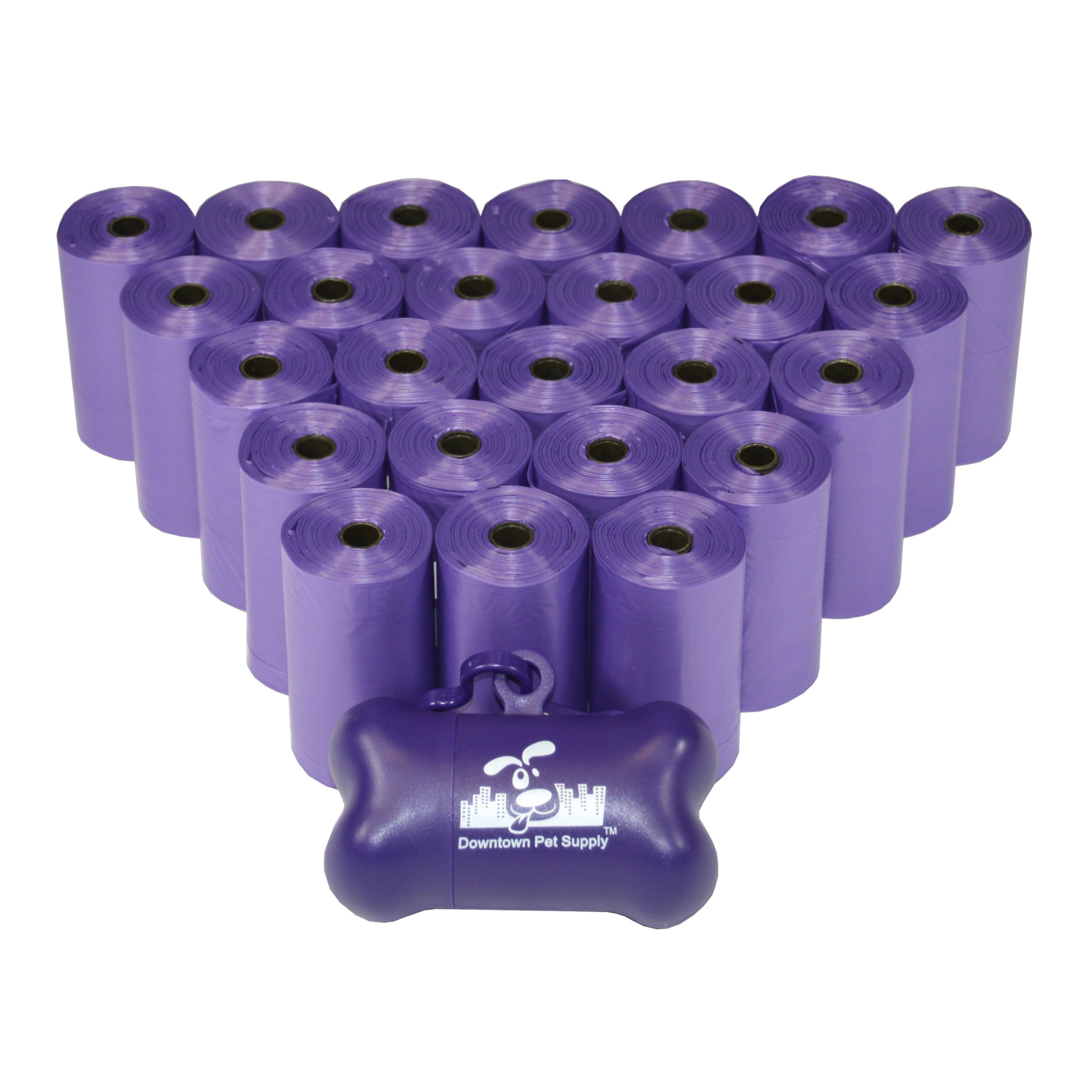 Downtown Pet Supply Dog Poop Bags with Free Poop Bag Holder, Purple ...