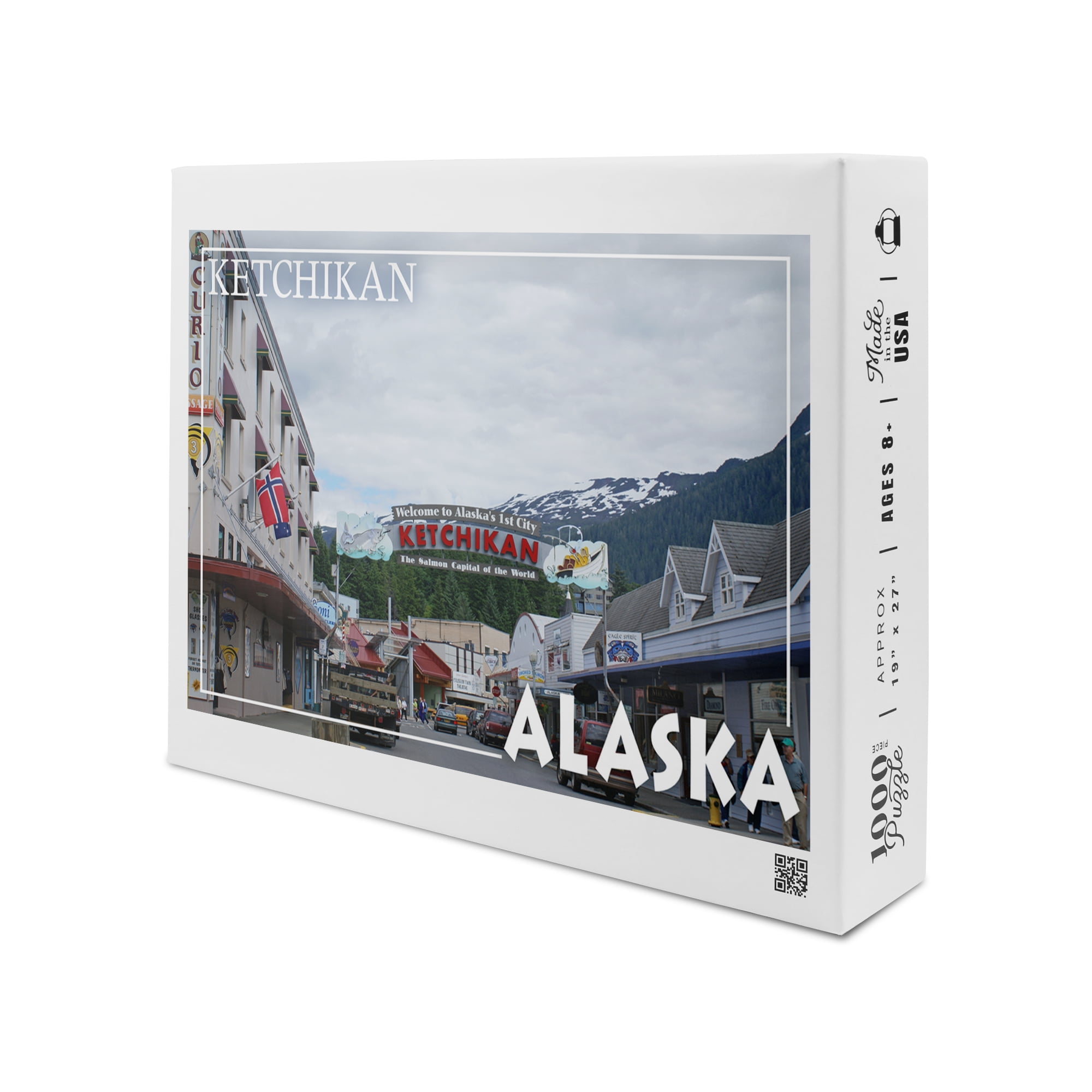 Downtown and Sign, Ketchikan, Alaska (1000 Piece Puzzle, Size 19x27 ...