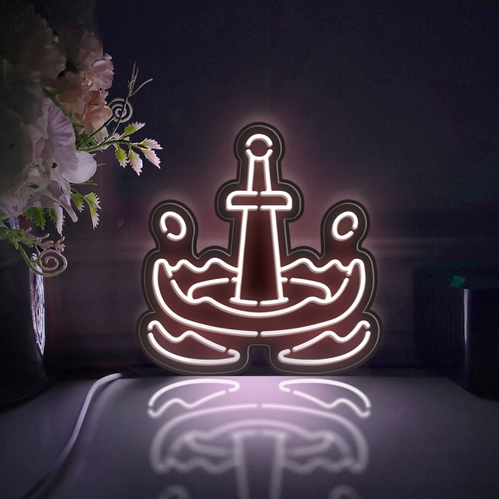 Downward Attack Sword Led Light Box, Dimmable Neon-Like Light Signs USB ...