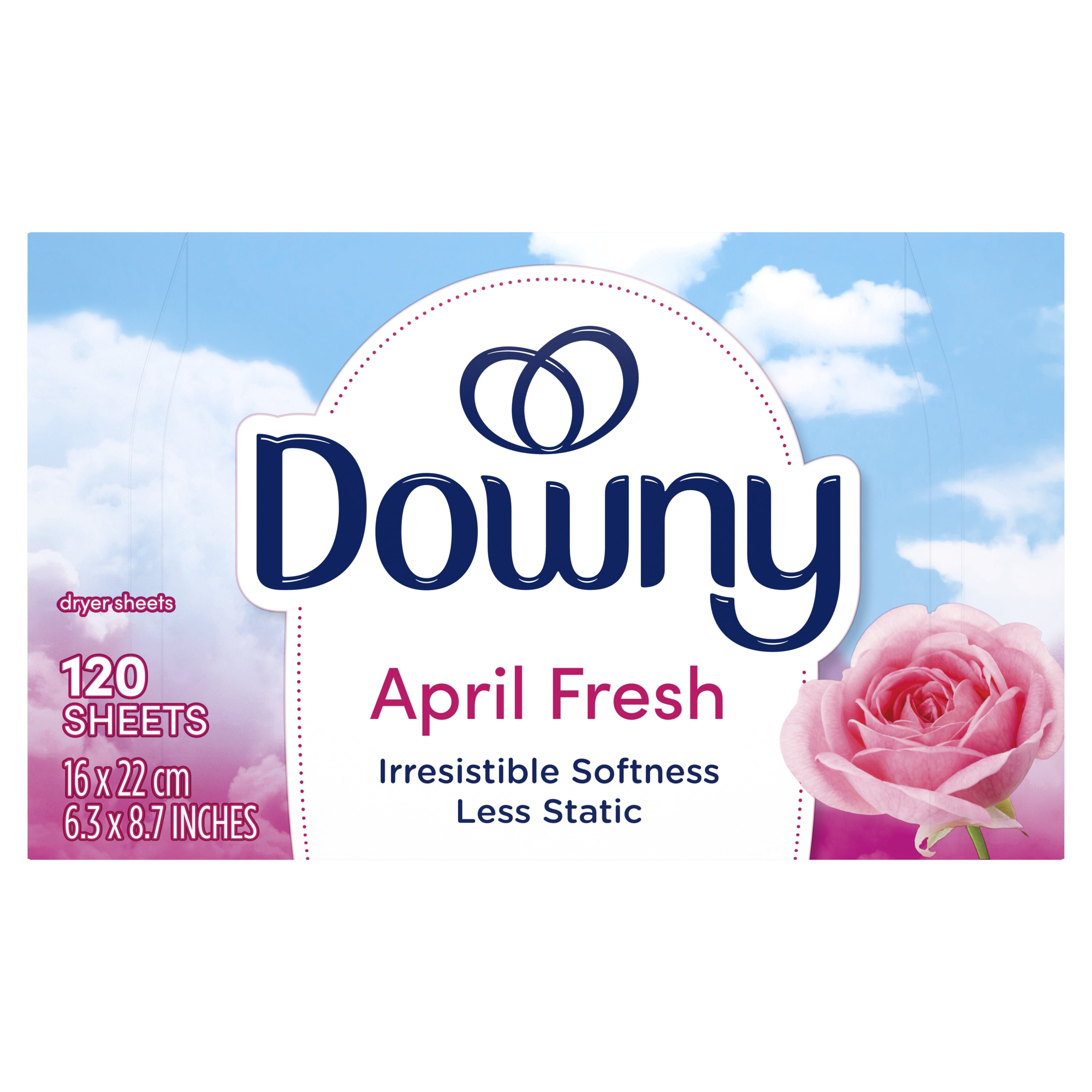 Downy April Fresh Fabric Softener Dryer Sheets, 120 Count - Walmart.com
