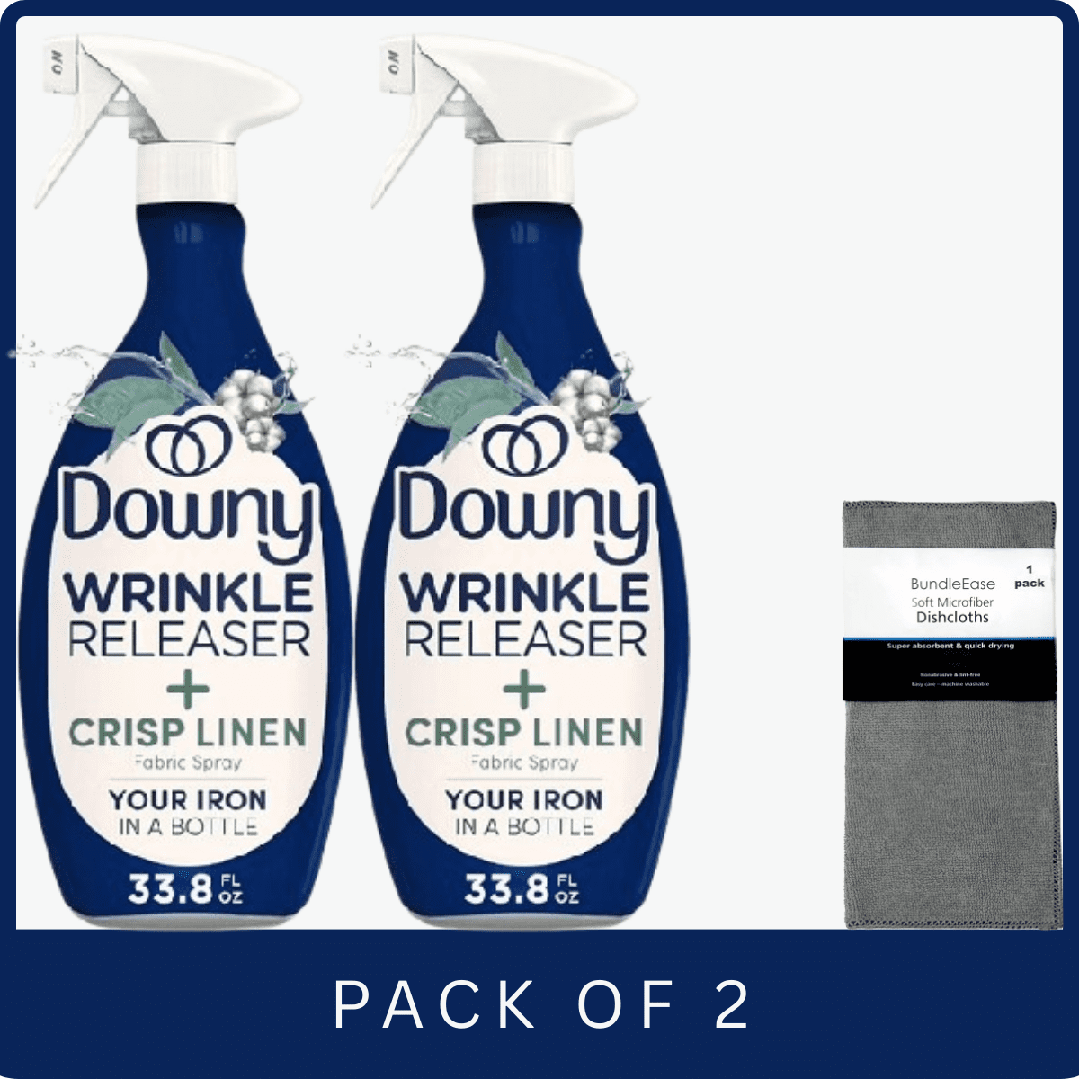 Downy Crisp Linen Wrinkle Releaser Spray 33.8 fl oz with Microfiber ...