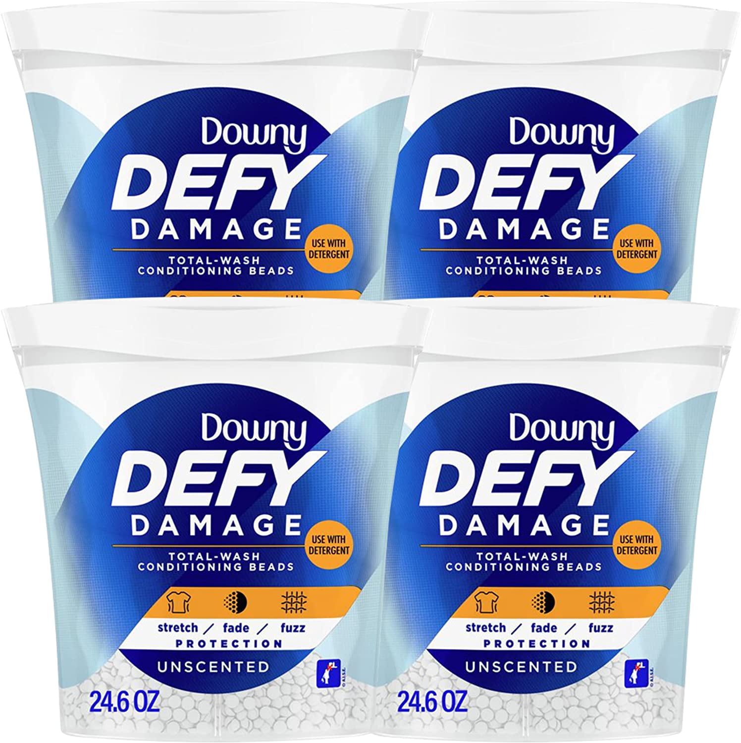 Downy DEFY Damage Total-Wash Conditioning Softener Beads, Unscented, 24 ...