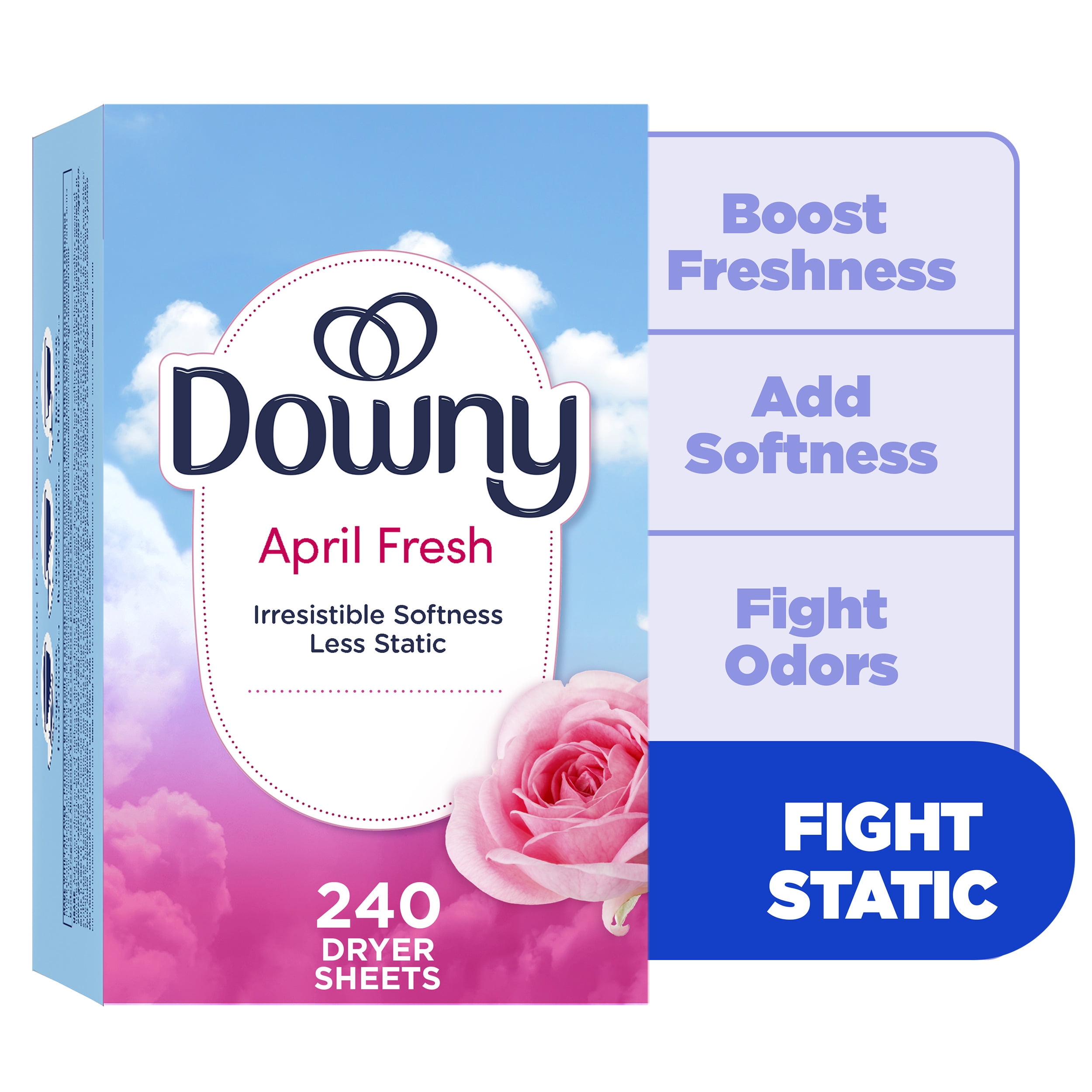 Downy Fabric Softener Dryer Sheets, April Fresh Scent, 240 Count ...