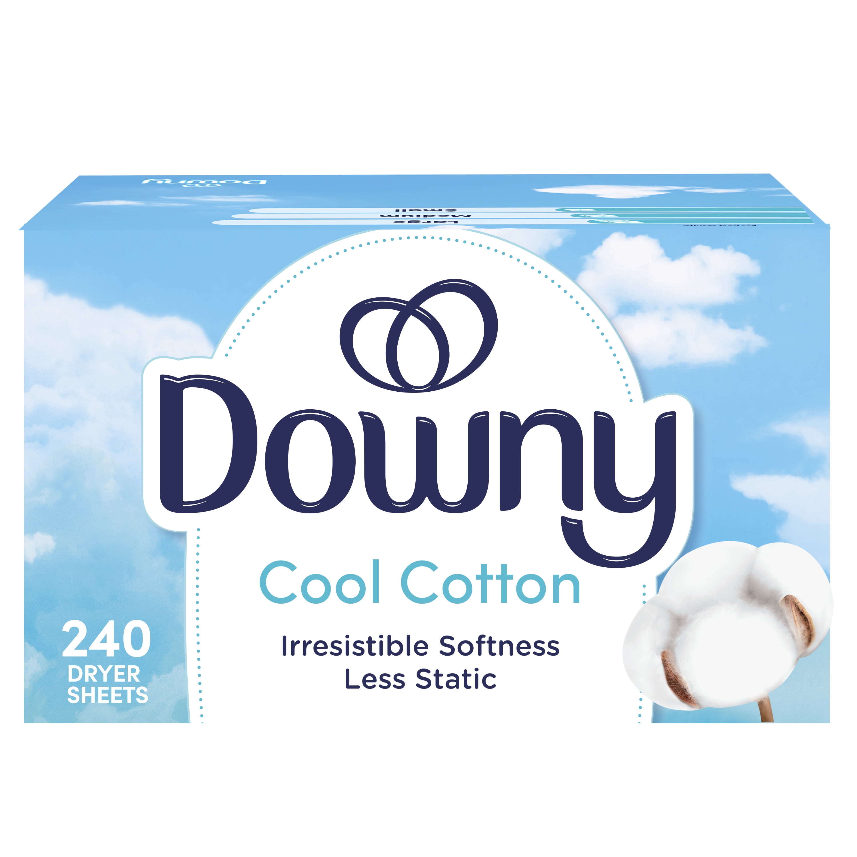 Downy Cool Cotton Fabric Softener Dryer Sheets, Laundry Breeze Scent ...
