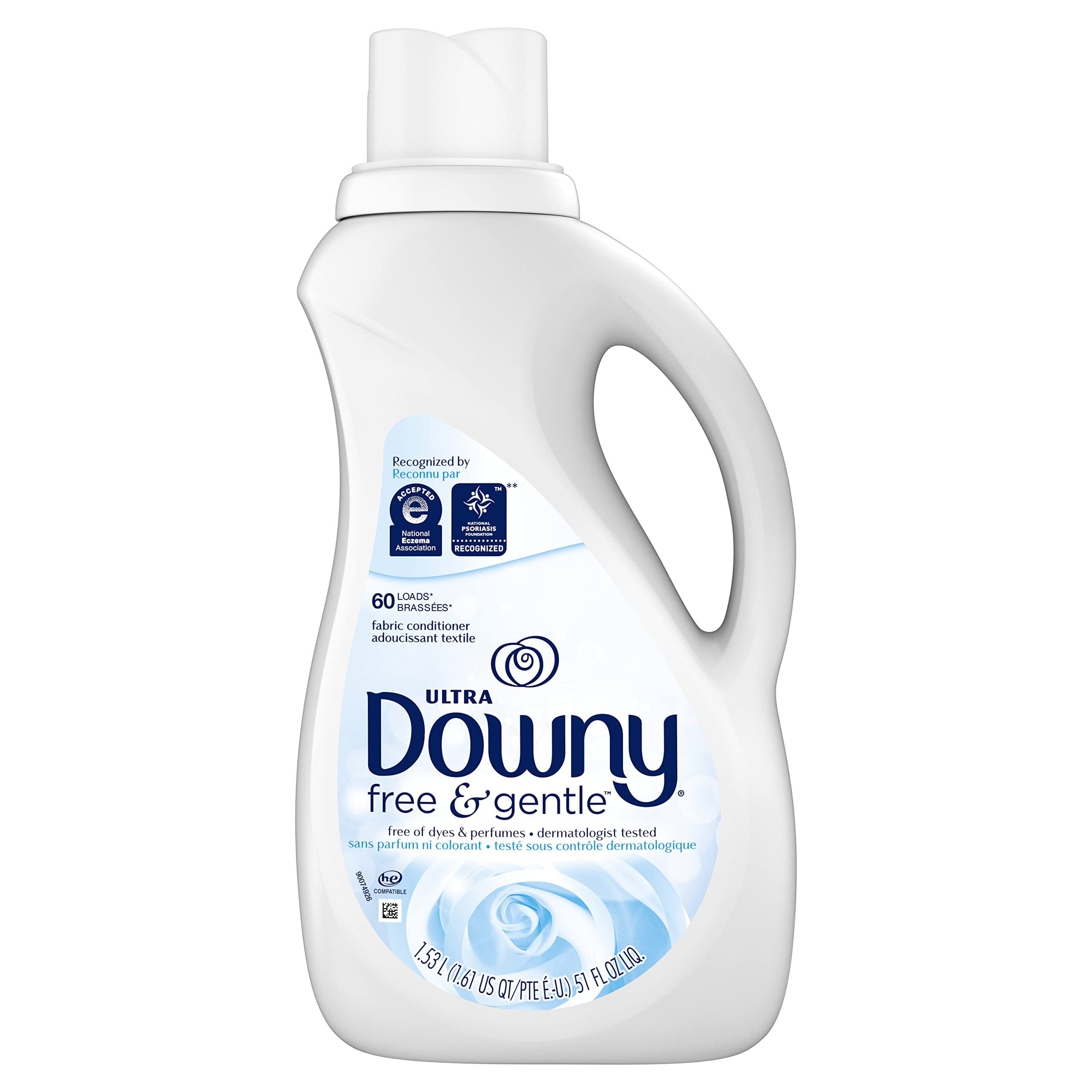 Downy Hypoallergenic Free and Gentle Liquid Fabric Softener, 51 Fluid ...