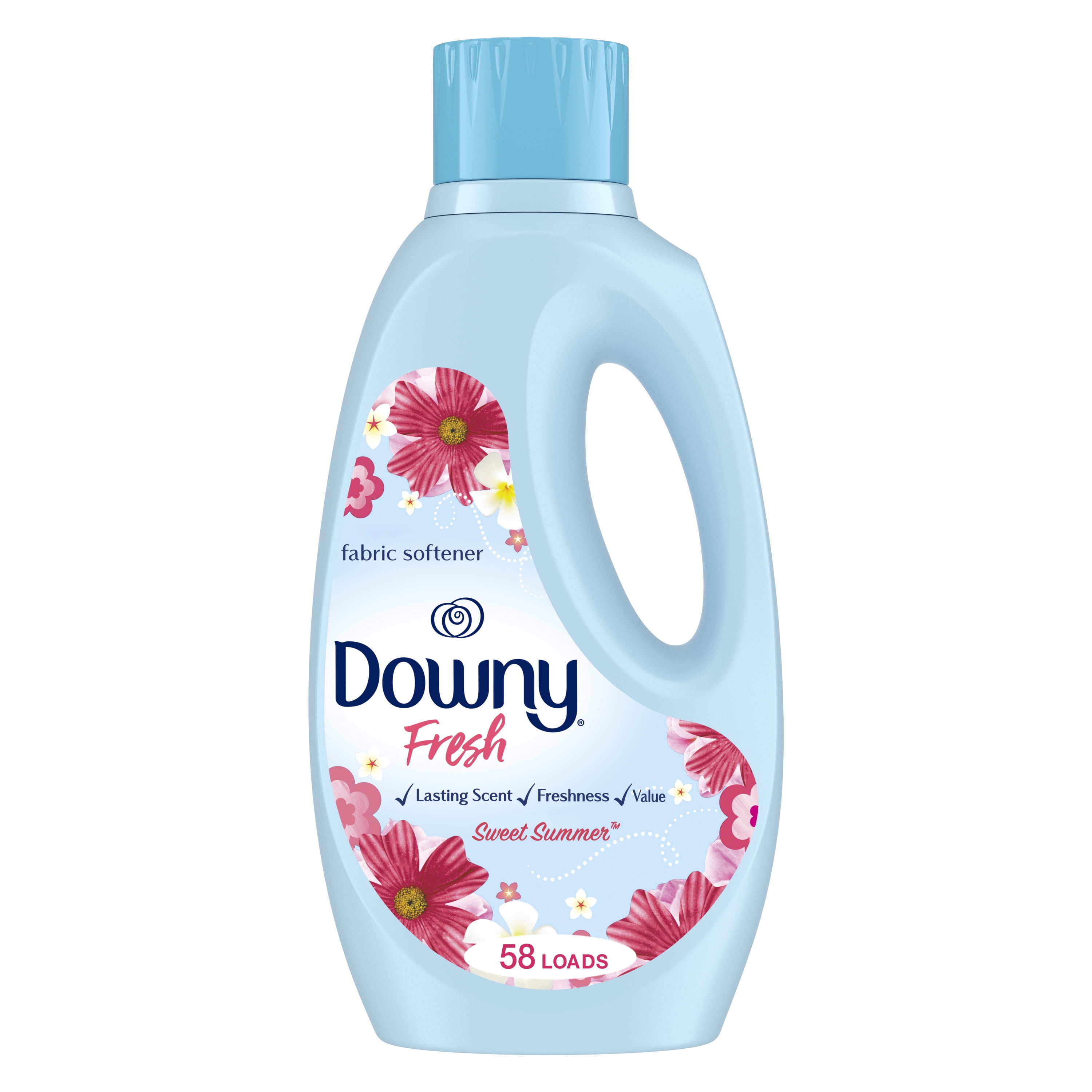 Downy Fresh Non-Concentrate Liquid Fabric Softener, Sweet Summer Scent ...