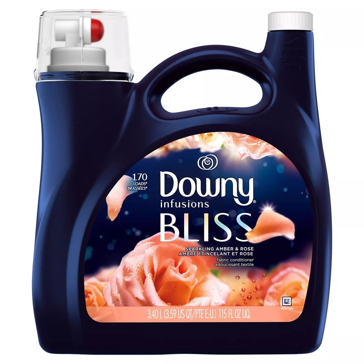 Downy Infusions Bliss Laundry Fabric Softener, Sparkling Amber and Rose ...