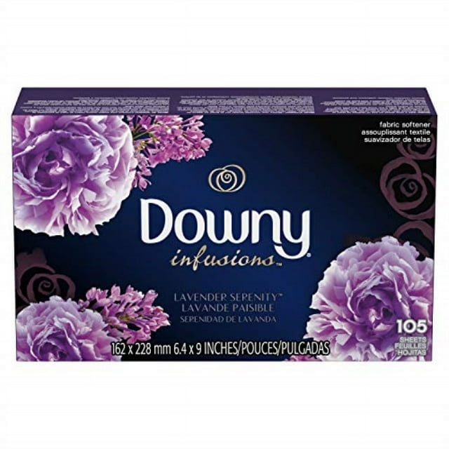 Downy Infusions Calm Lavender & Vanilla Bean Dryer Sheets, 105 Count ...