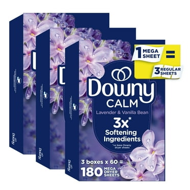 Downy Mega Dryer Sheets, Ocean Mist Scent, 130 Count, Fabric Softener ...