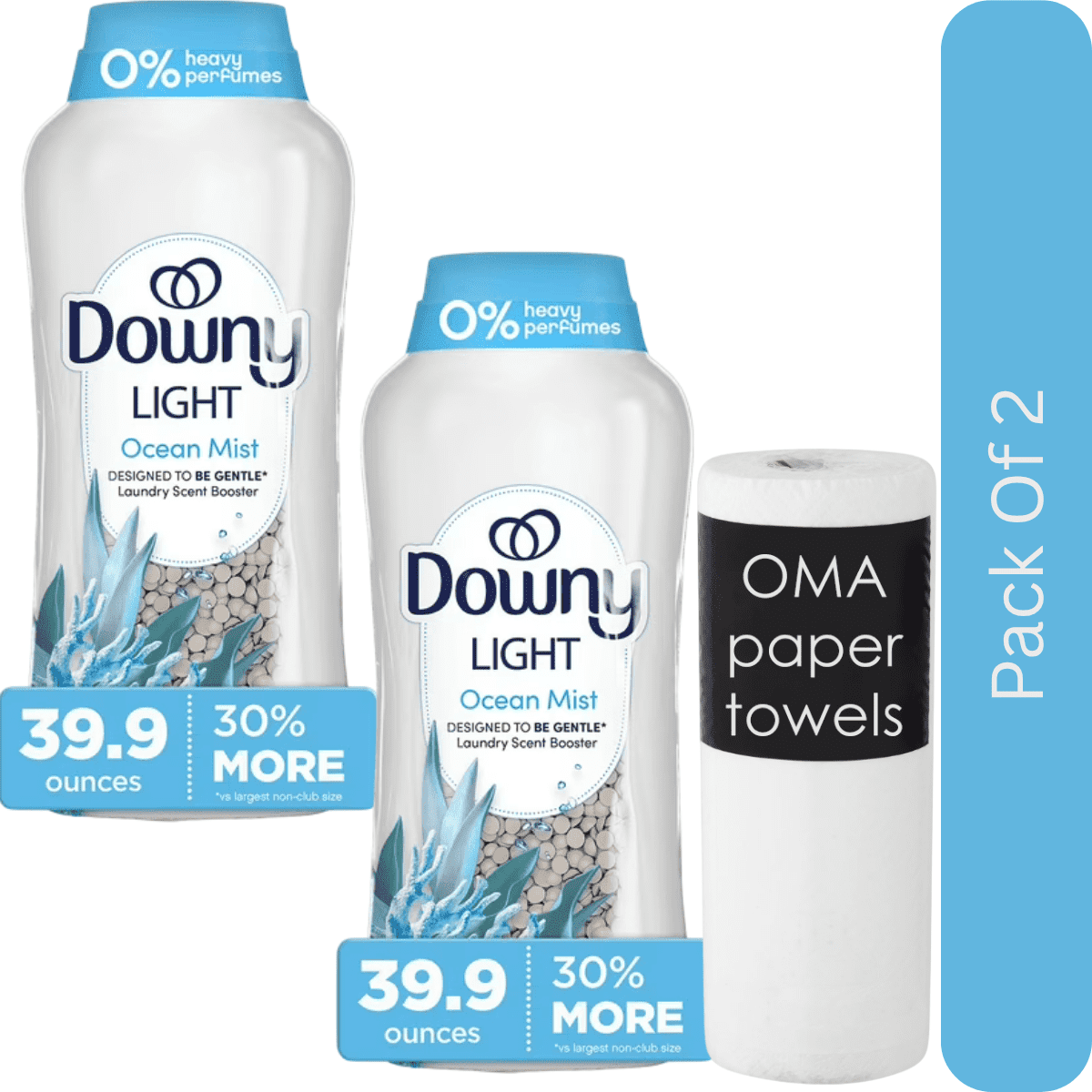 Downy Light In-Wash Scent Booster Beads – Ocean Mist (39.9 oz)-2pk ...