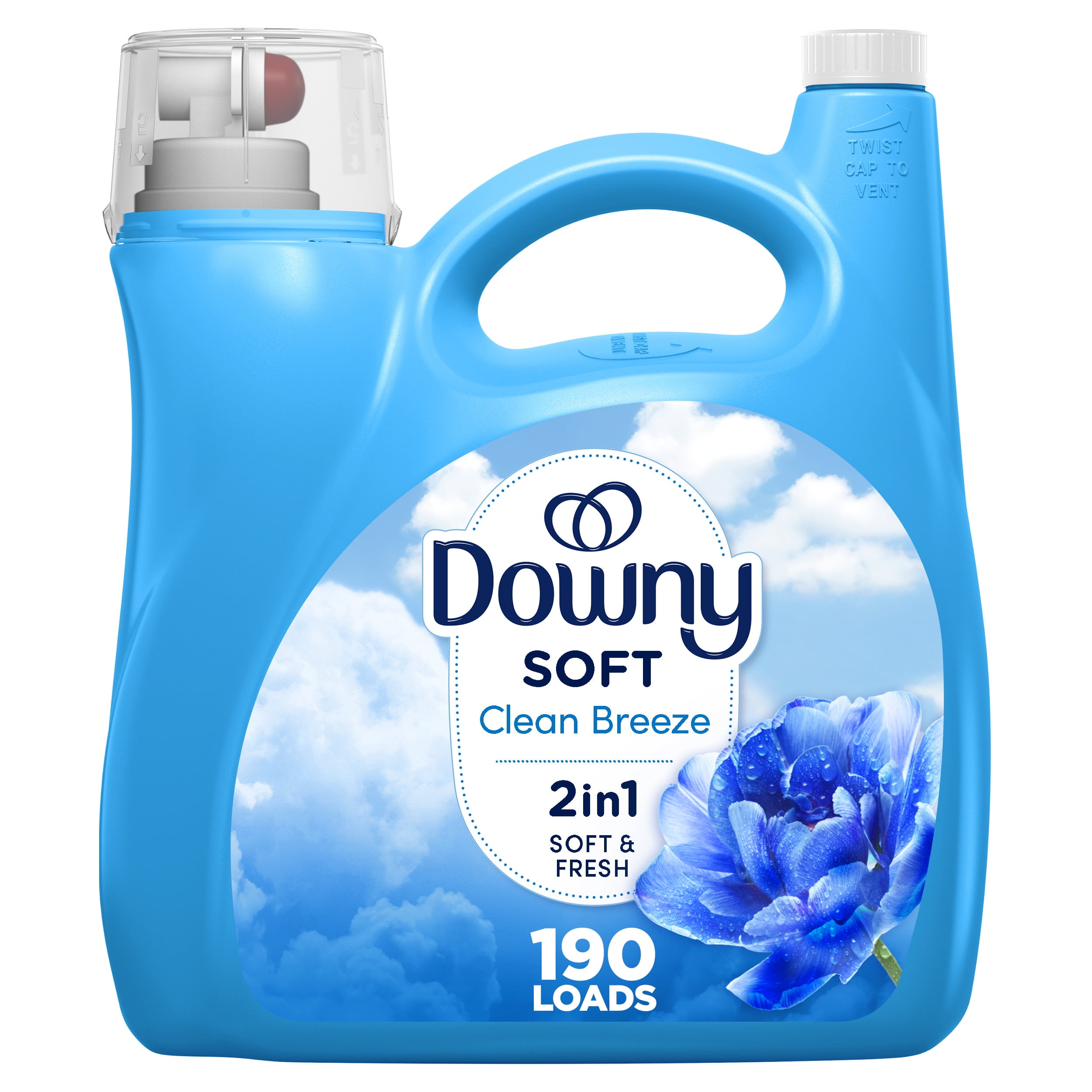 Downy Clean Breeze Liquid Fabric Softener, 140 fl oz, 190 Loads, HE Compatible - Walmart.com