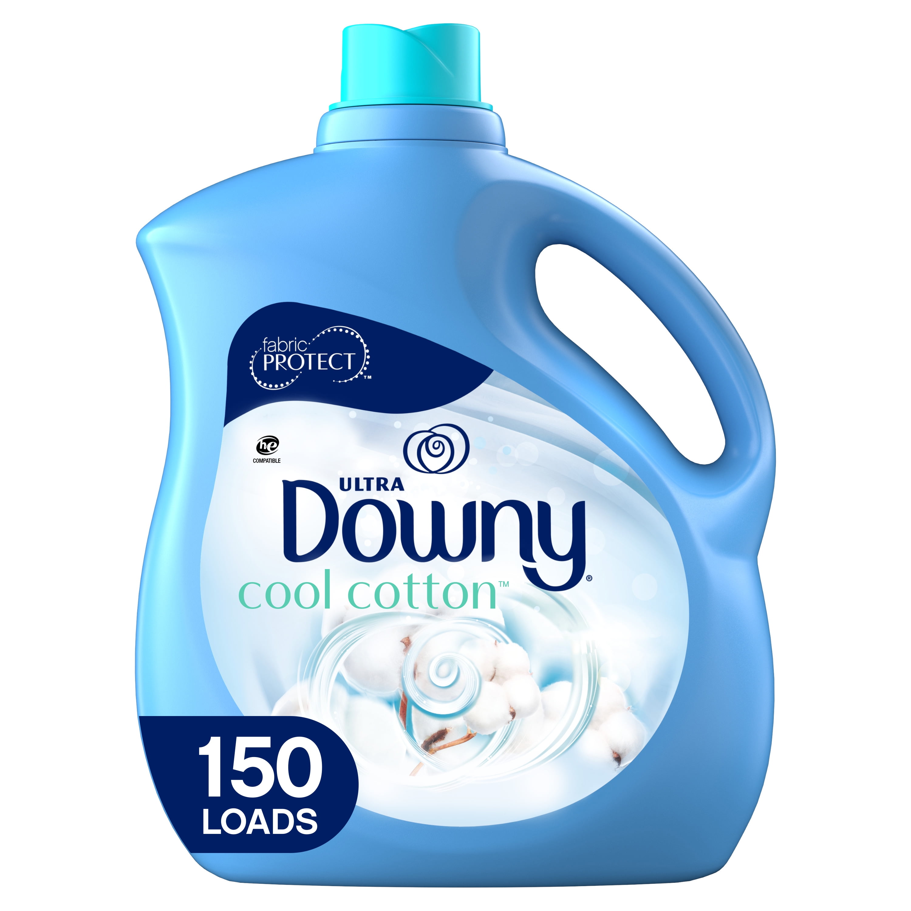 Downy Ultra Cool Cotton Liquid Fabric Softener, 150 Loads, 129 fl oz ...