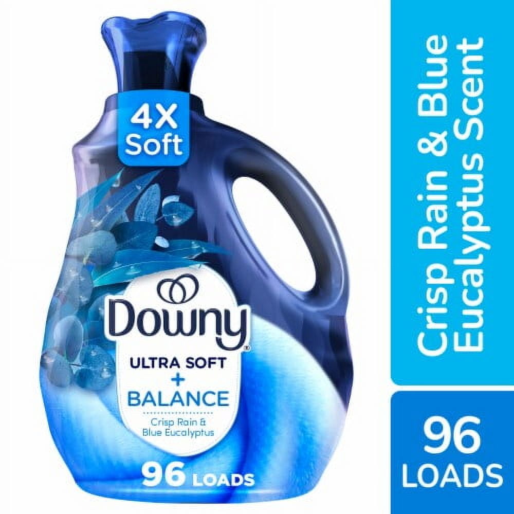Downy Ultra Soft Fabric Softener Liquid, Balance, Crisp Rain and Blue ...