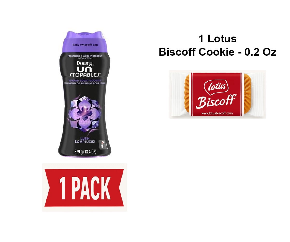 Downy Unstopables In-Wash Laundry Scent Booster Beads, Lush, 13.4 Oz - Pack Of 1 & Lotus Biscoff ...