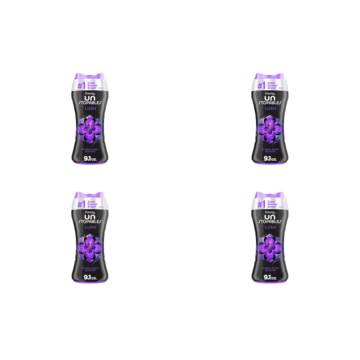 Downy Unstopables Lush In-Wash Scent Booster – 4 Pack bottles (9.1 oz x ...