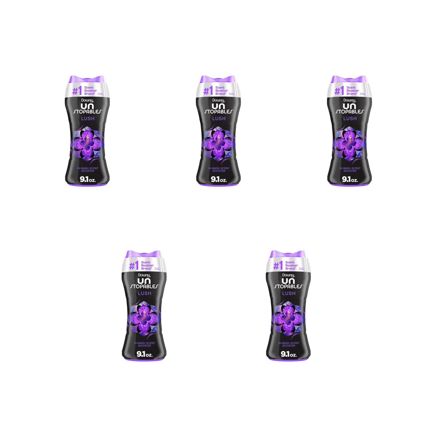 Downy Unstopables Lush In-Wash Scent Booster – 5 Pack bottles (9.1 oz x ...