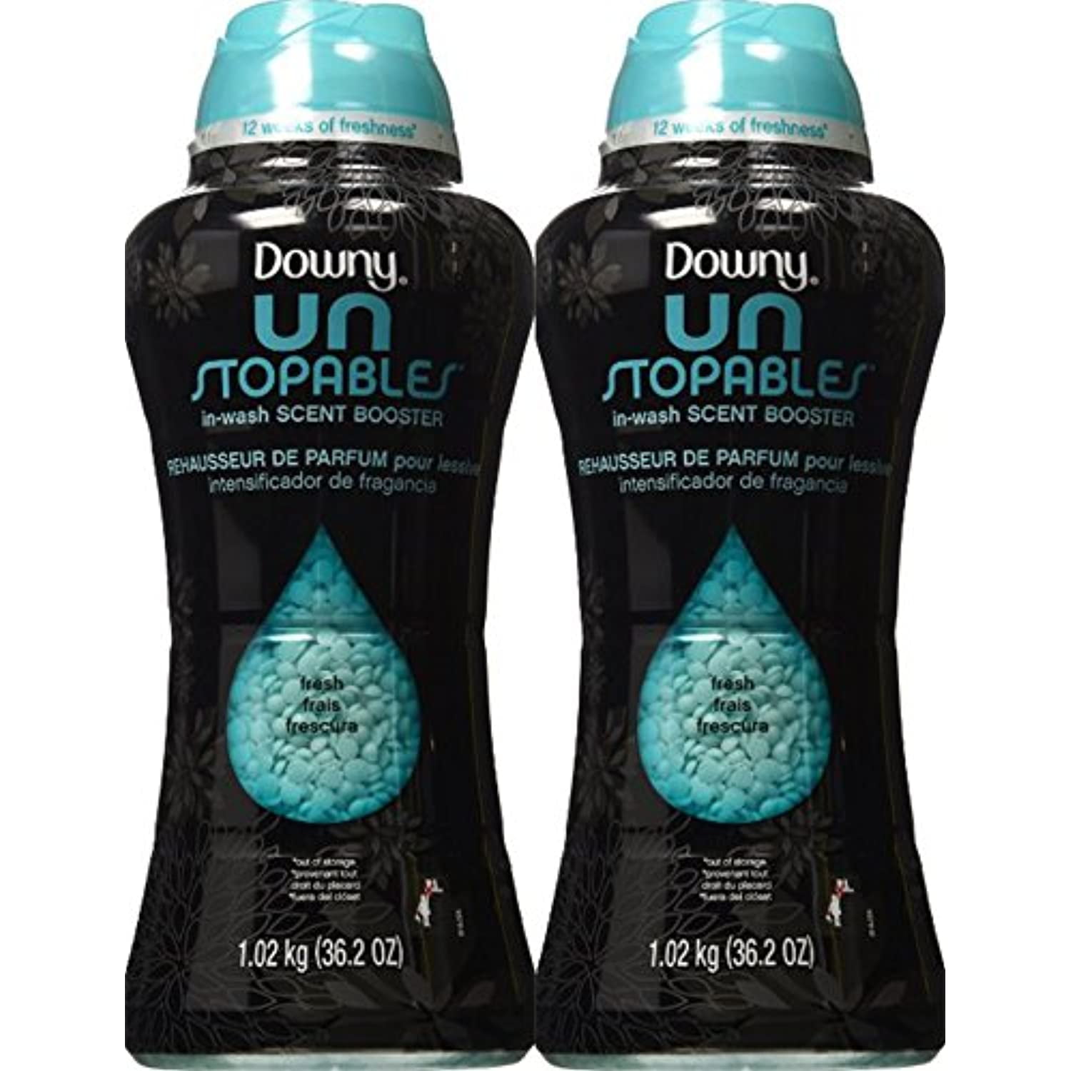 Downy Unstopables Fresh Drop In-Wash Scent Boosters, 36.2 oz, Pack of 2 ...