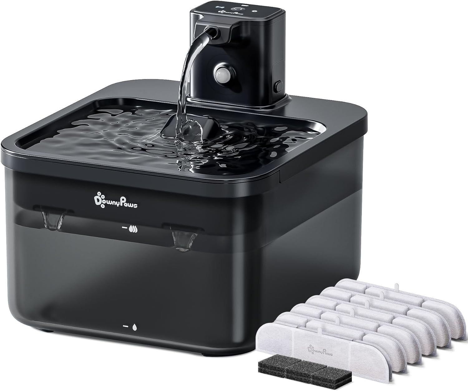 DownyPaws Battery Operated Cat Water Fountain Stainless Steel, 84oz/2 ...